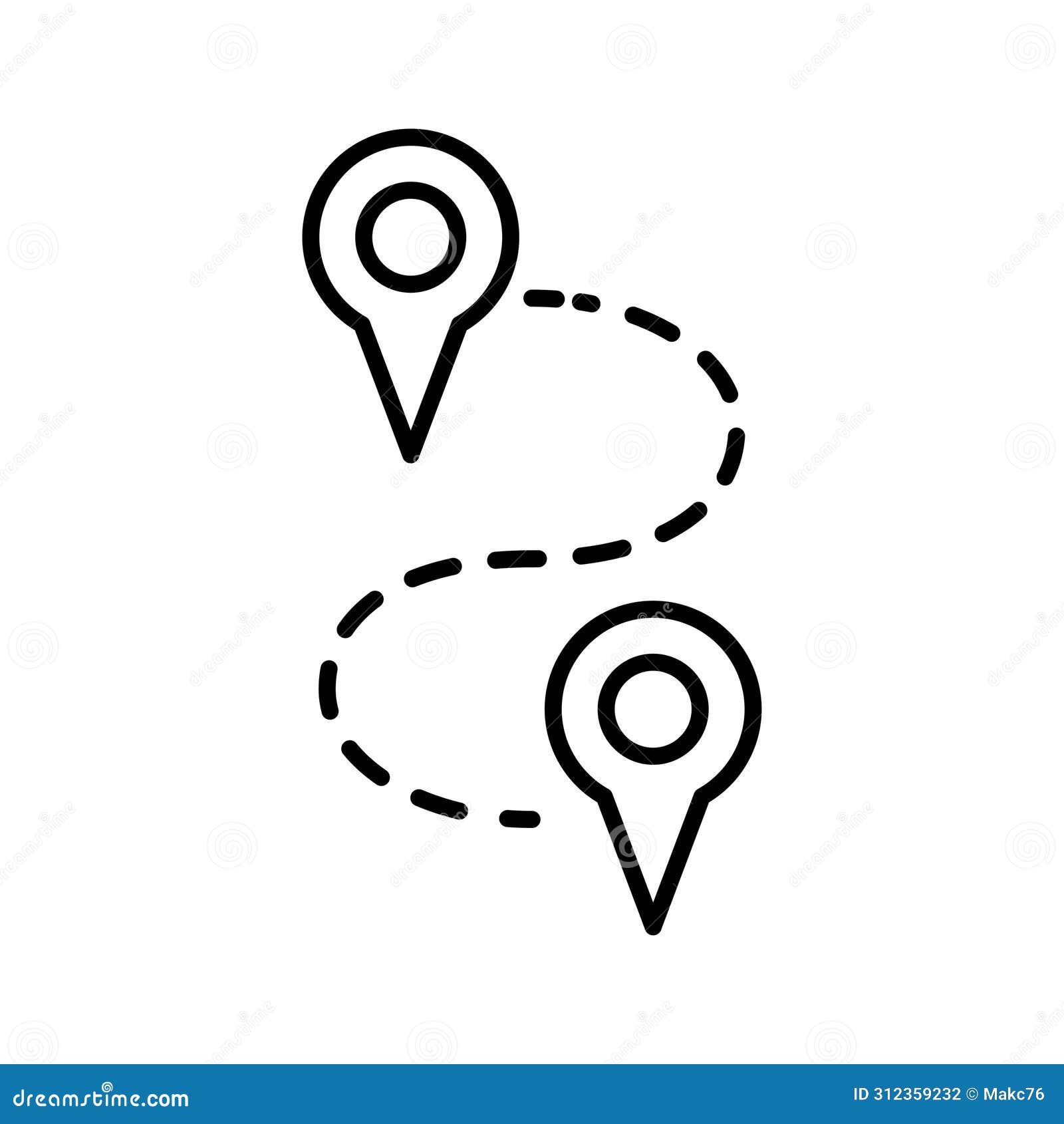Map Distance Measuring Icon. Map Marker Pointer Stock Vector ...