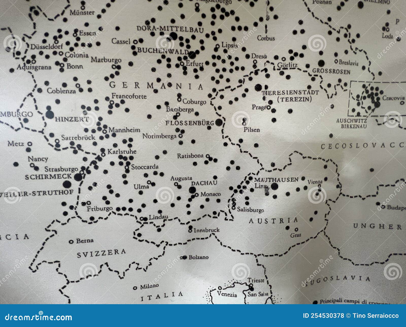 Map of the Distribution of German Concentration Camps Stock Photo ...