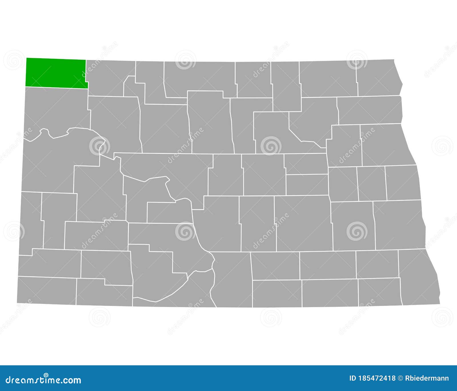 Map of Divide in North Dakota Stock Vector - Illustration of north ...