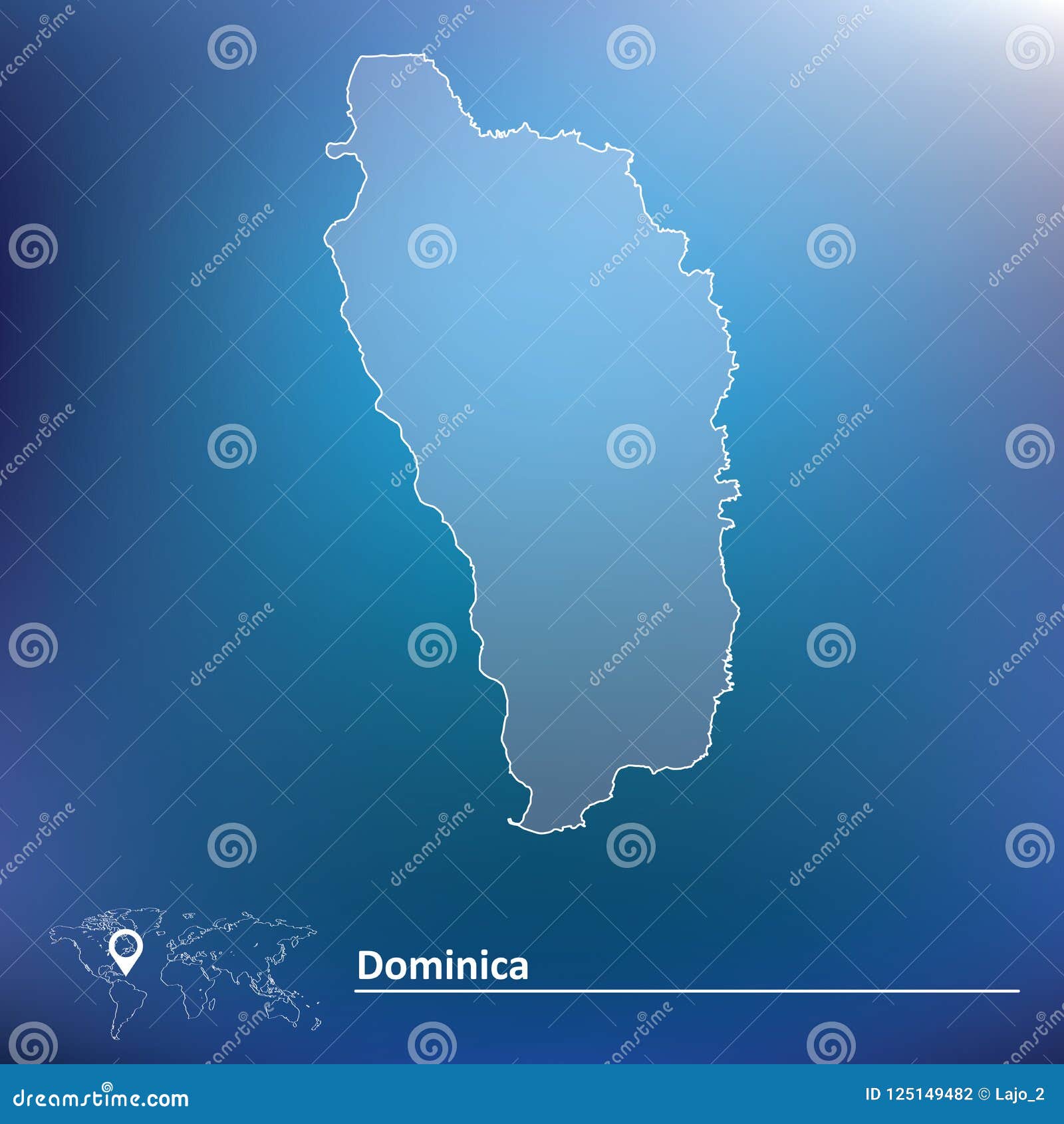Map of Dominica stock vector. Illustration of shape - 125149482