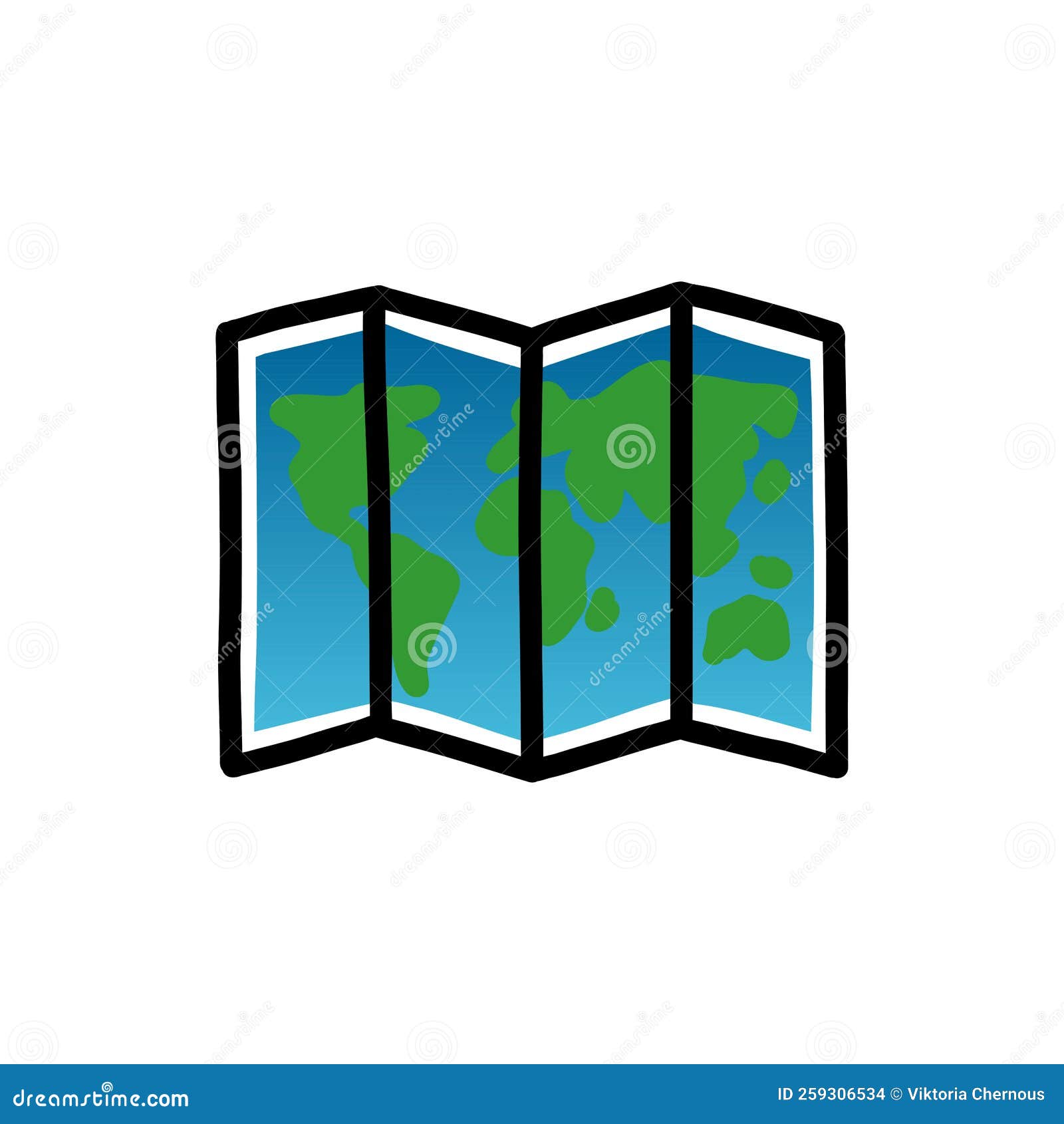 Map Doodle Icon, Vector Color Line Illustration Stock Vector ...