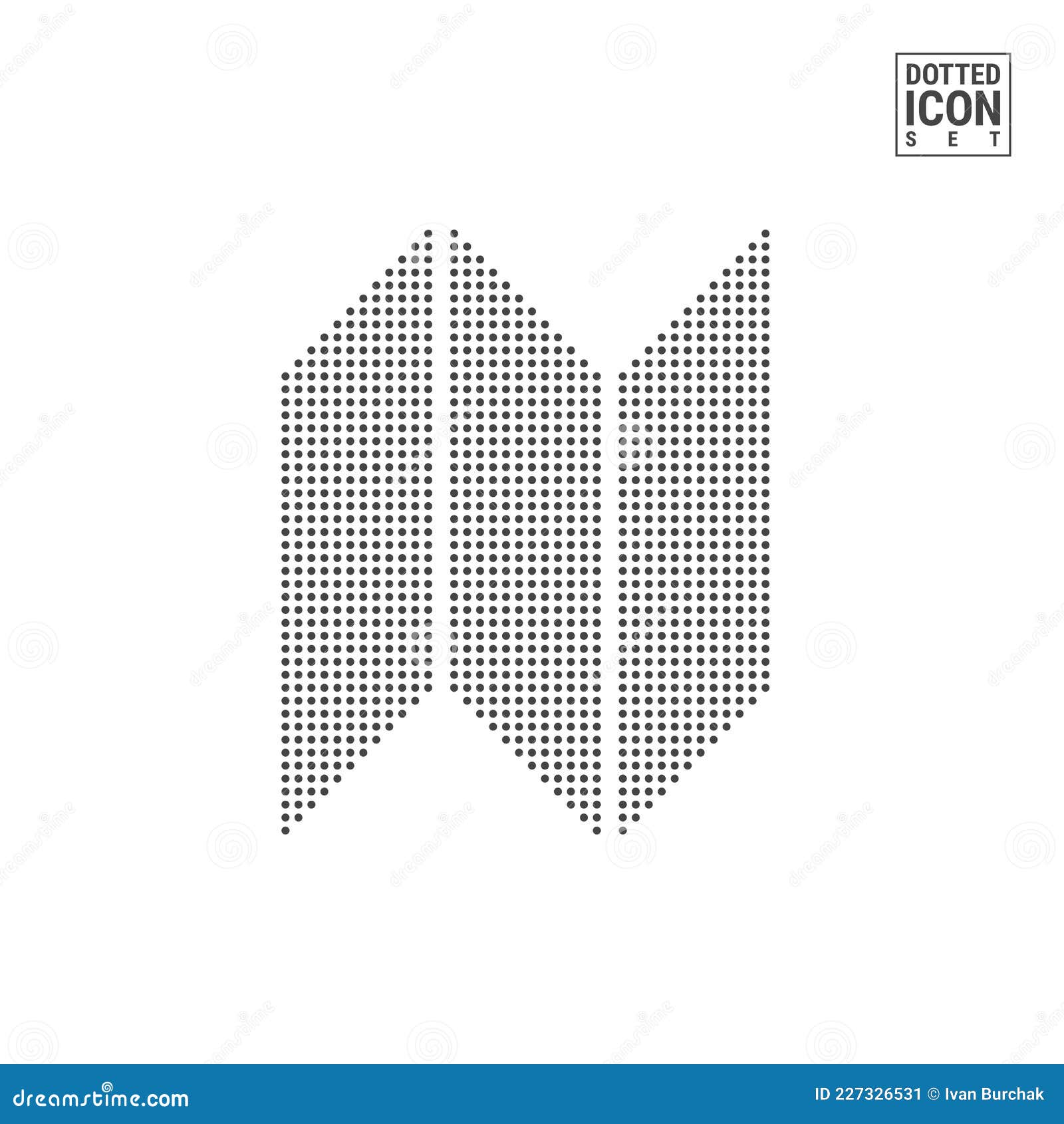 Map Dot Pattern Icon. Folded Paper Dotted Icon Isolated on White ...