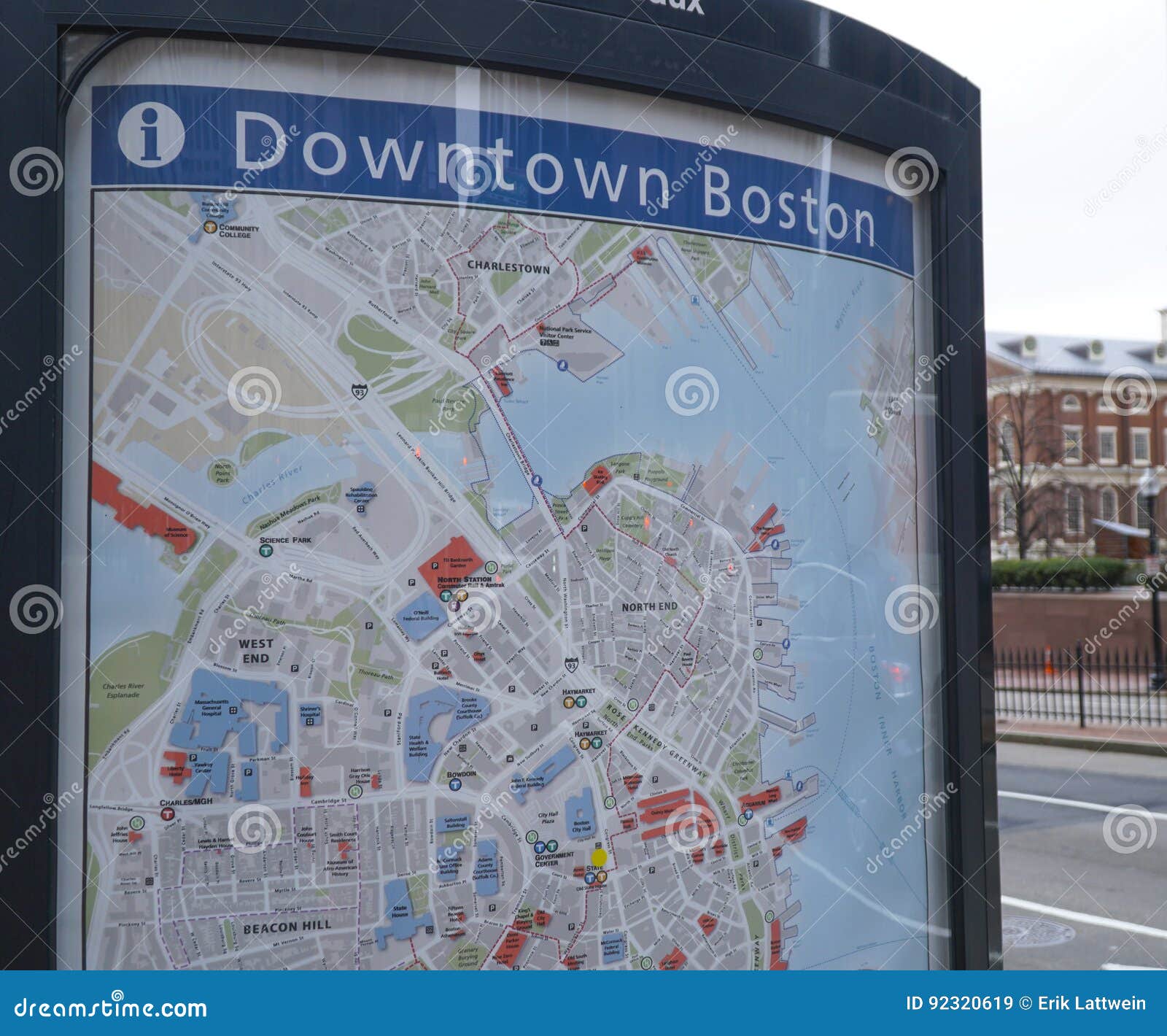 Map of Downtown Boston - BOSTON , MASSACHUSETTS - APRIL 3, 2017 ...