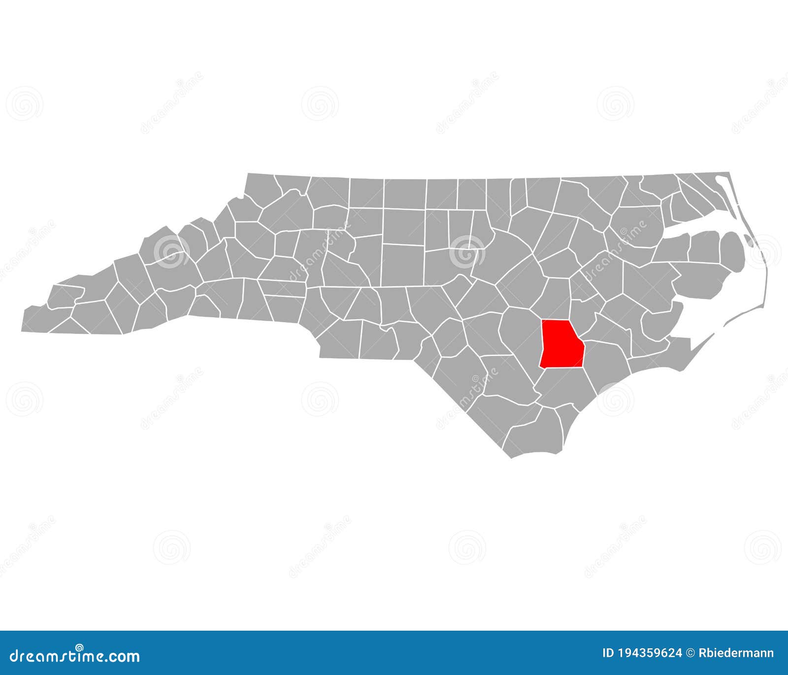 Map of Duplin in North Carolina Stock Vector - Illustration of region ...