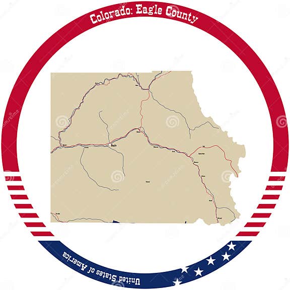 Map of Eagle County in Colorado, USA Stock Vector - Illustration of ...