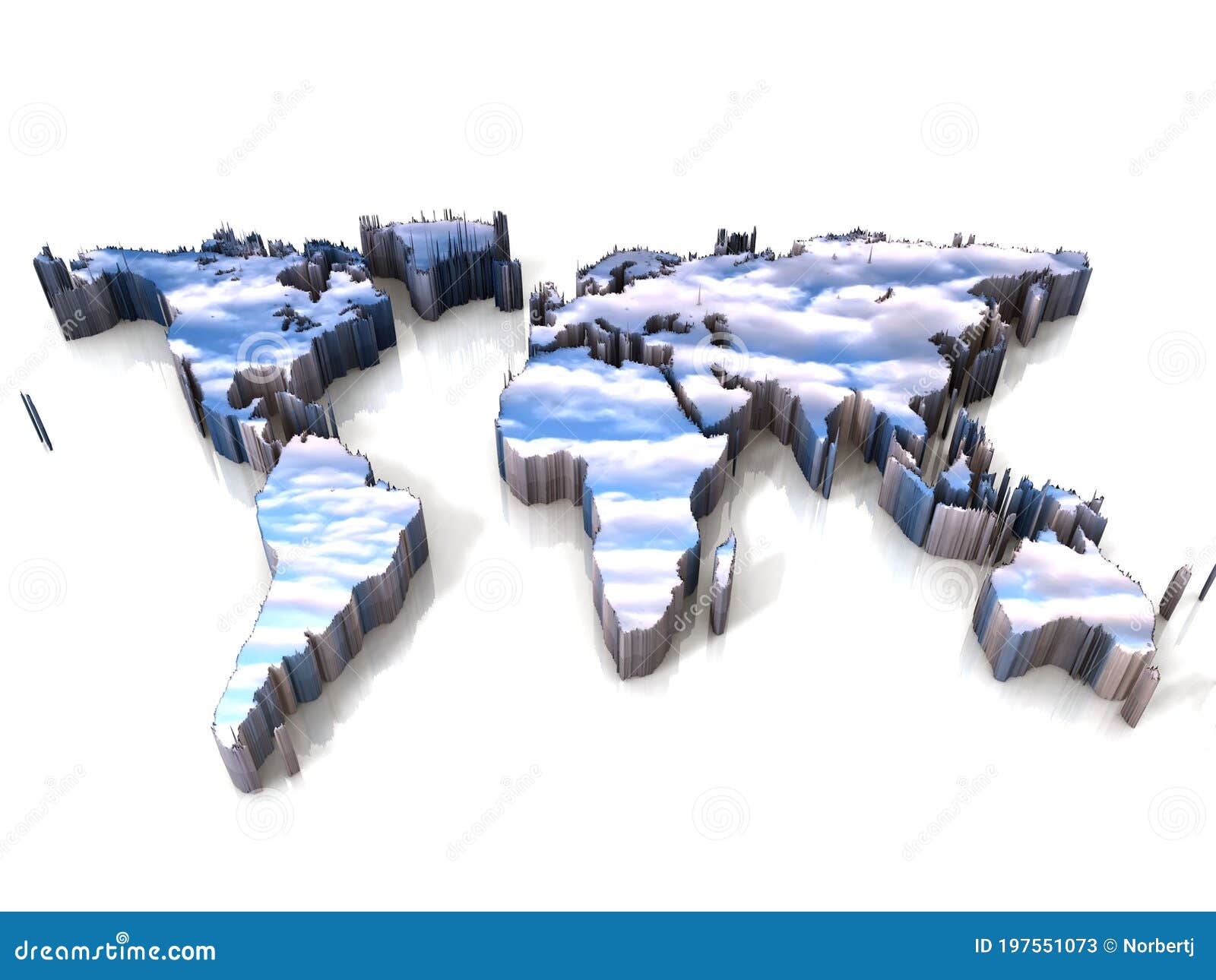 A map of the earth in 3D stock illustration. Illustration of africa ...