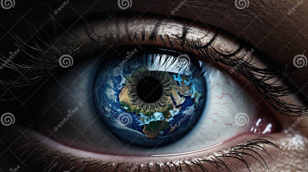 A Map of the Earth, with an Eye Space for Text Stock Illustration ...