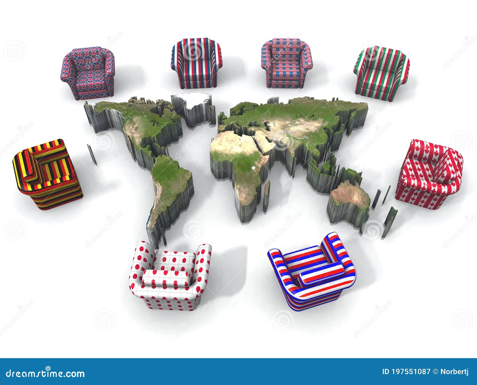 A Map Of The Earth And The G8 Seats Stock Image | CartoonDealer.com ...