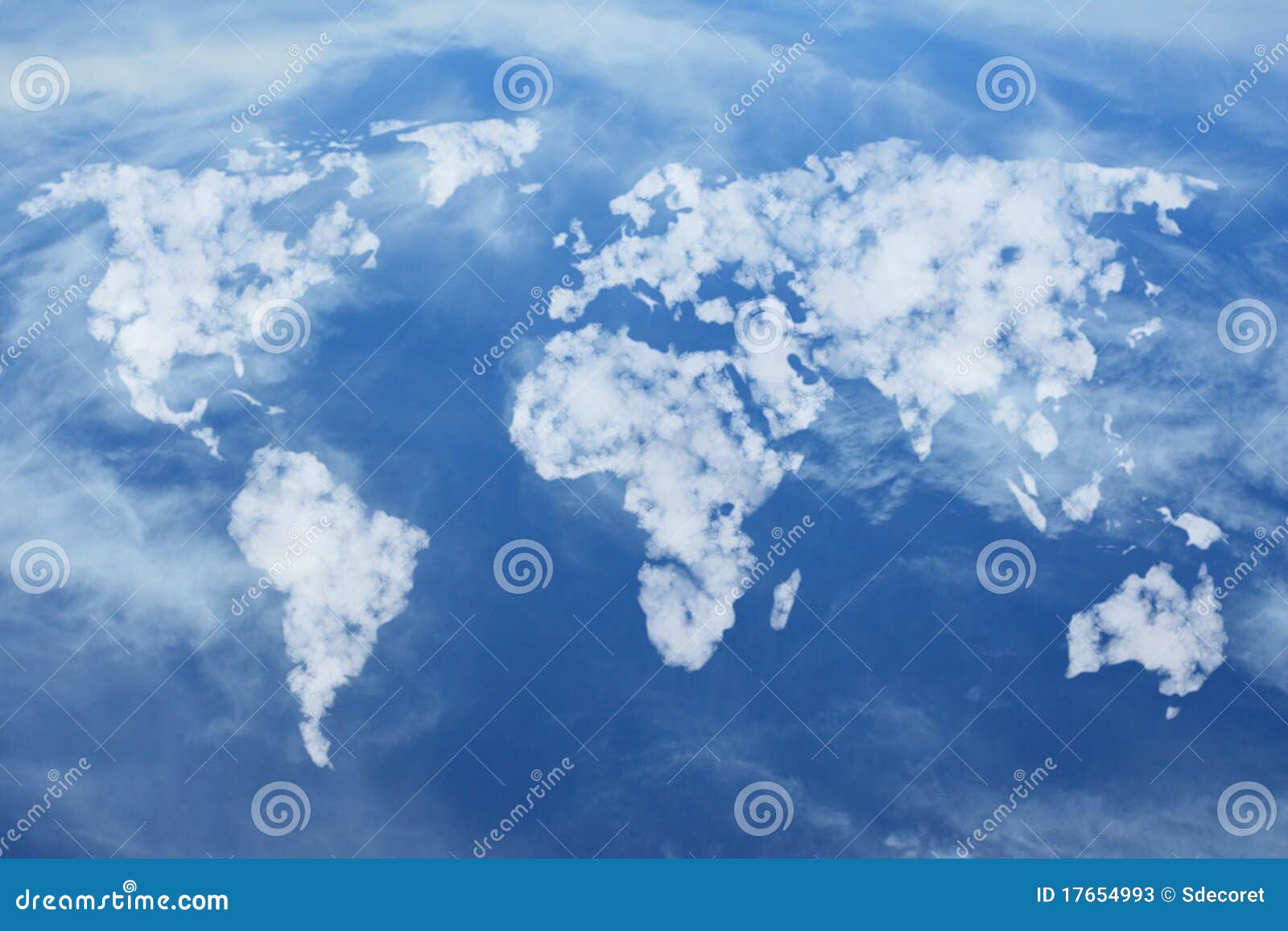 Map of the Earth Made of Clouds Stock Illustration - Illustration of ...