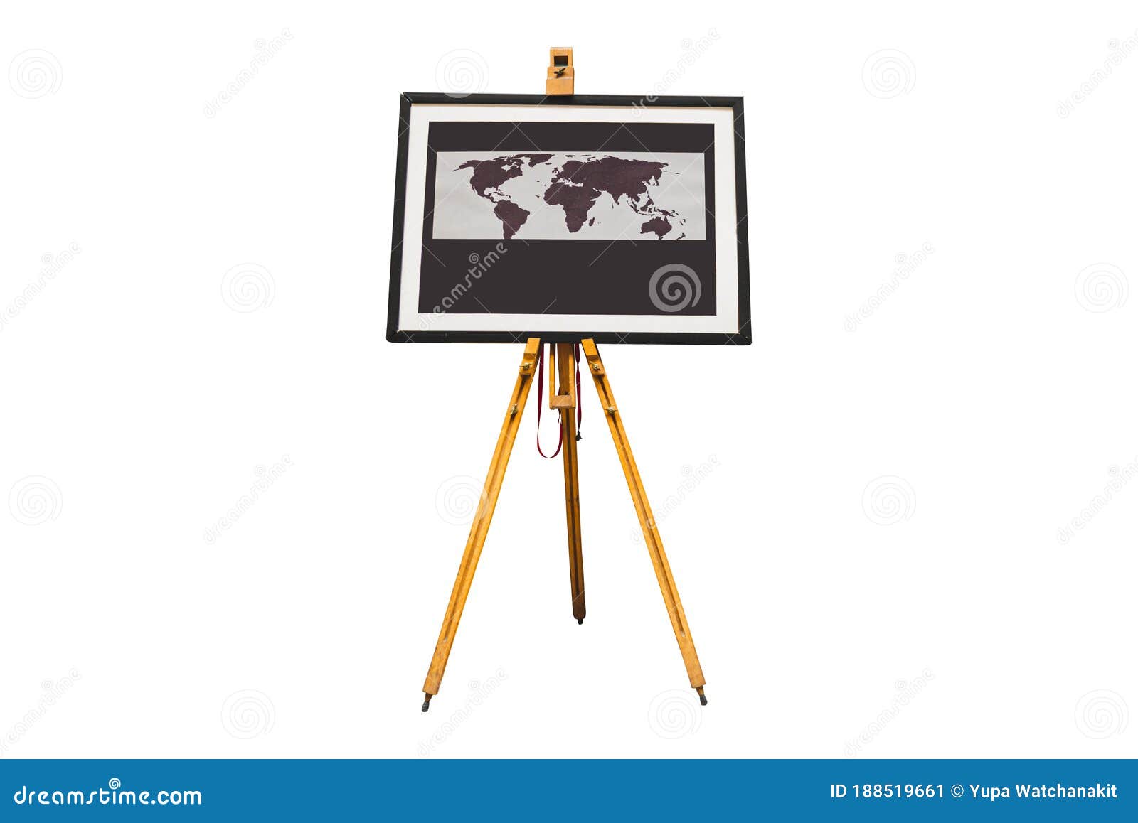 Map on Easel Isolated on White Stock Image - Image of painting, diagram ...
