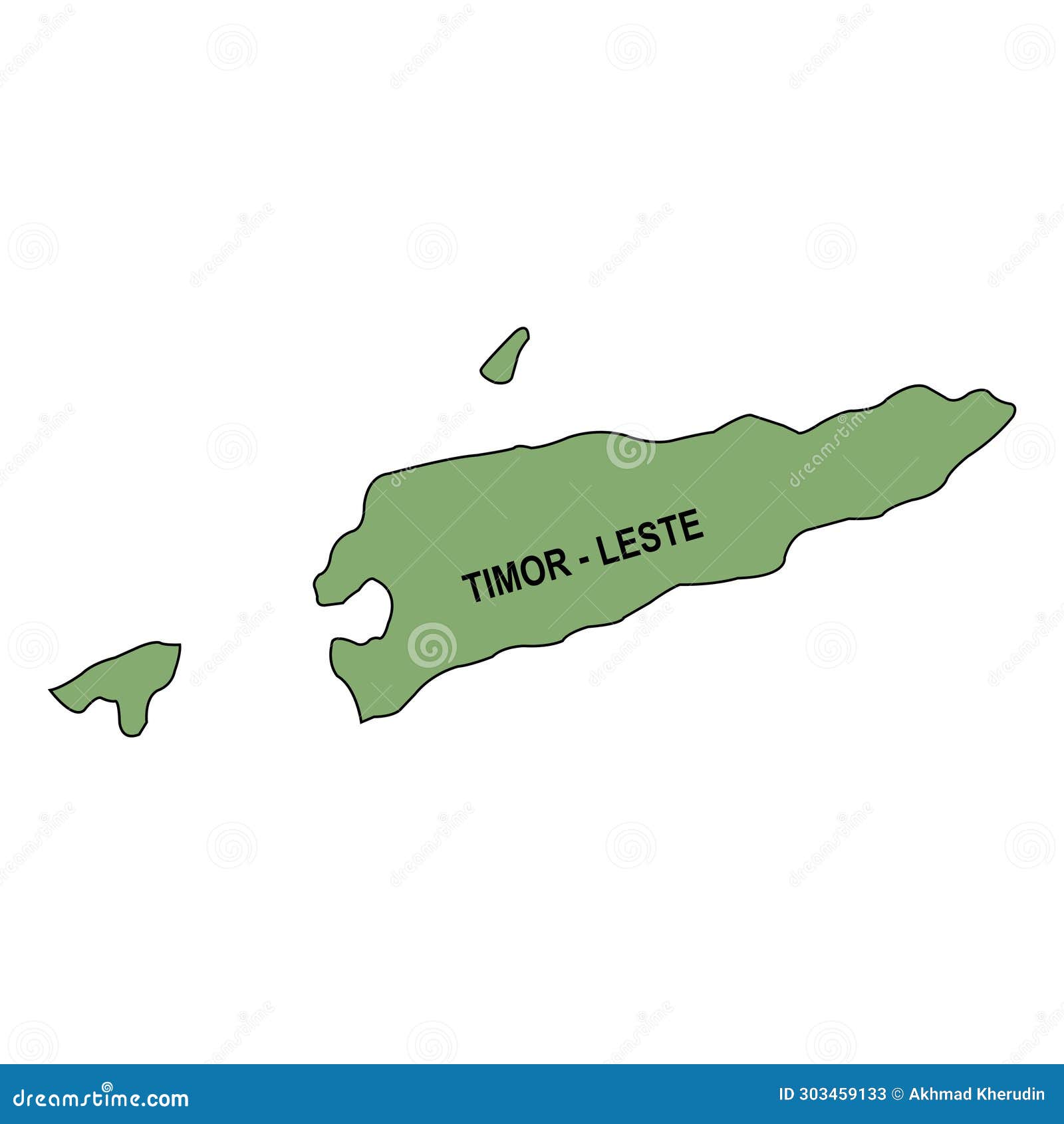 Map of East Timor stock vector. Illustration of continent - 303459133