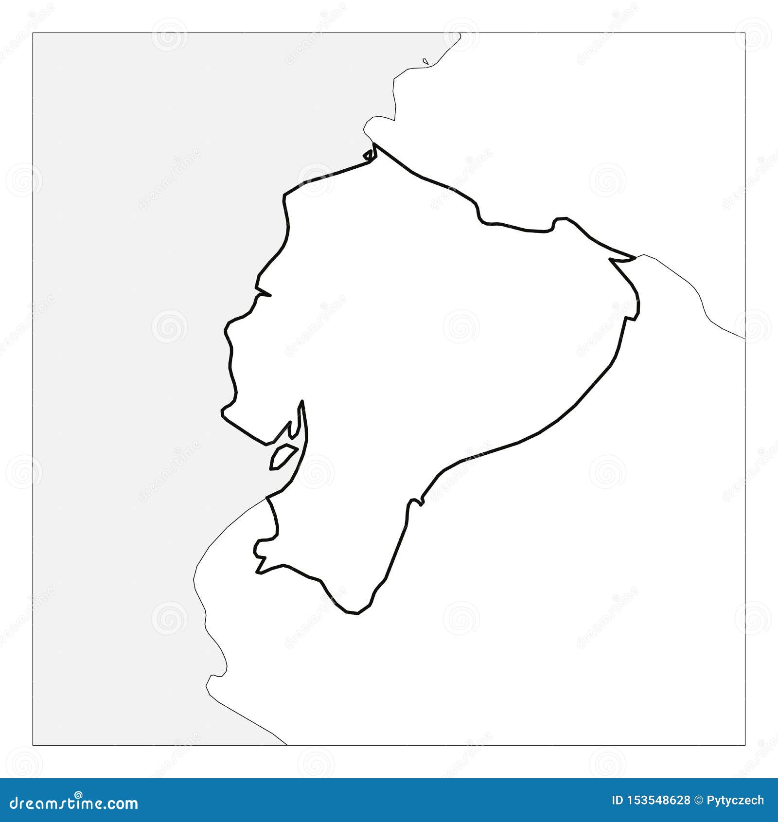 Ecuador Black And White Country Border Map Logo Design Vector ...