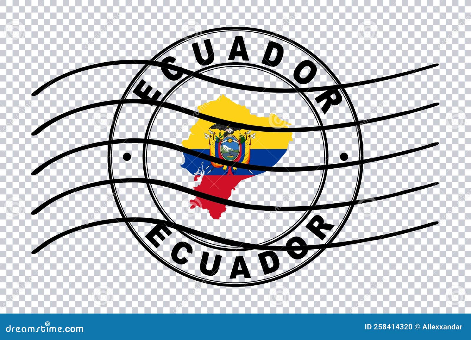 Map of Ecuador, Postal Passport Stamp, Travel Stamp Stock Illustration ...