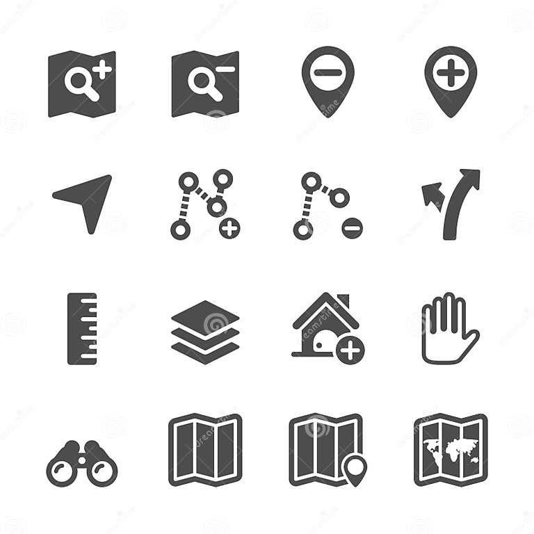 Map Editing Icon Set, Vector Eps10 Stock Vector - Illustration of ...