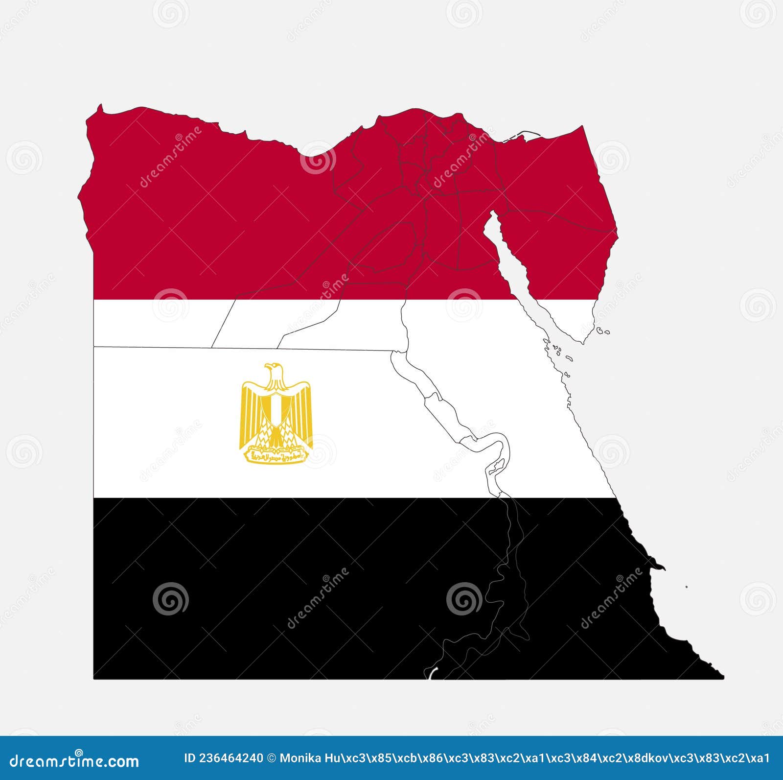 Blank Map Of Egypt. Municipalities Of Egypt Map. High Detailed Gray ...
