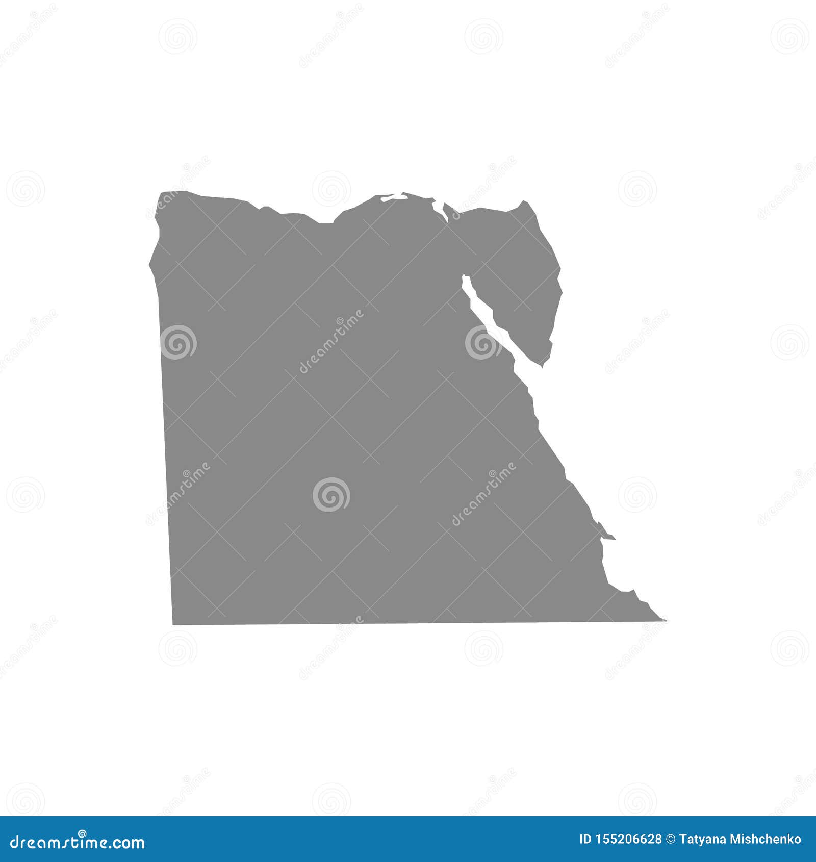 Map of Egypt in Gray on a White Background Stock Vector - Illustration ...
