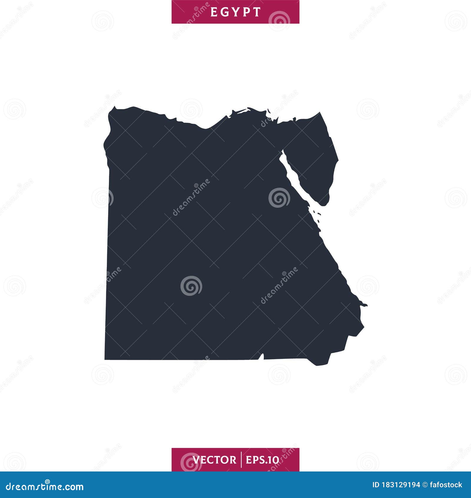 Egypt Map. High Detailed Map Vector in White Background. Stock Vector ...