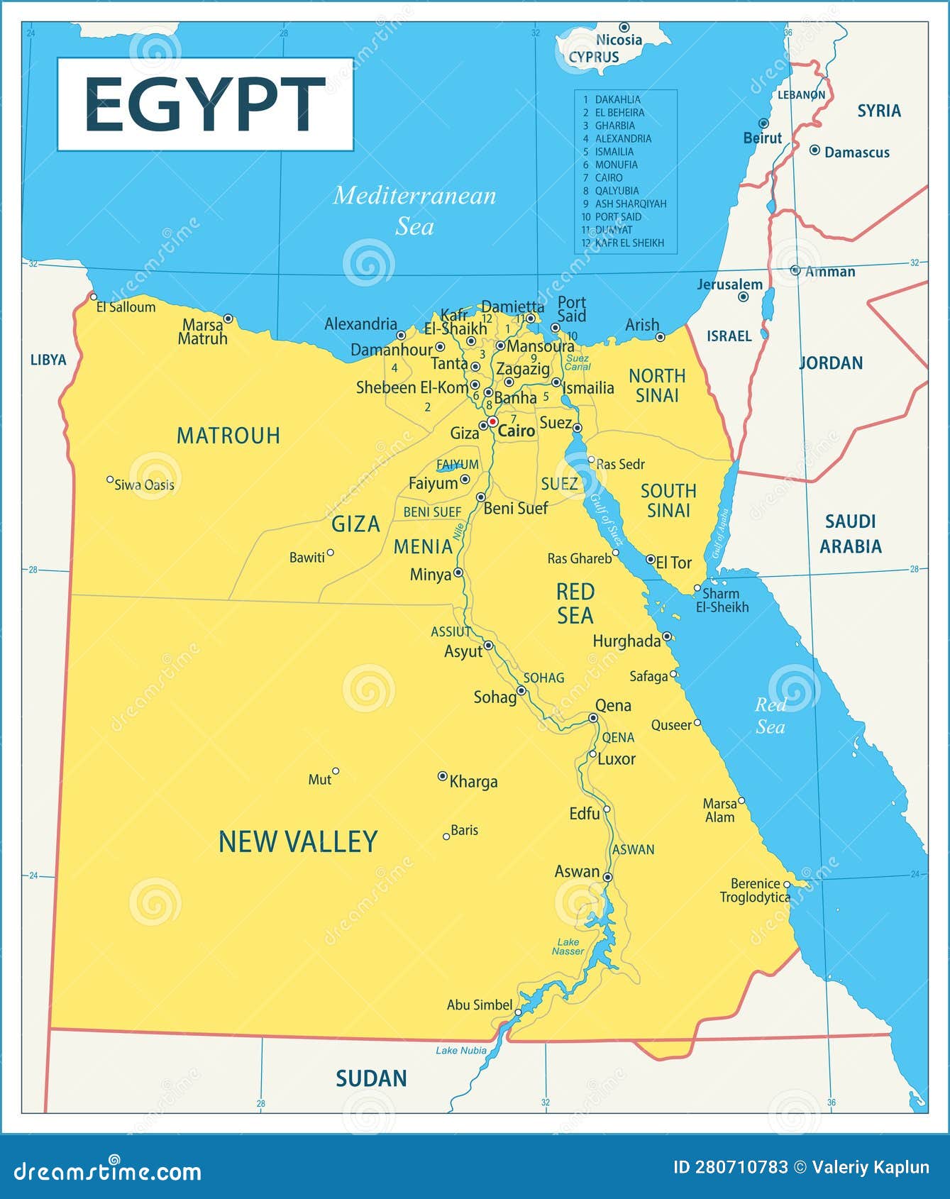 Egypt Map - Highly Detailed Vector Illustration Stock Vector ...