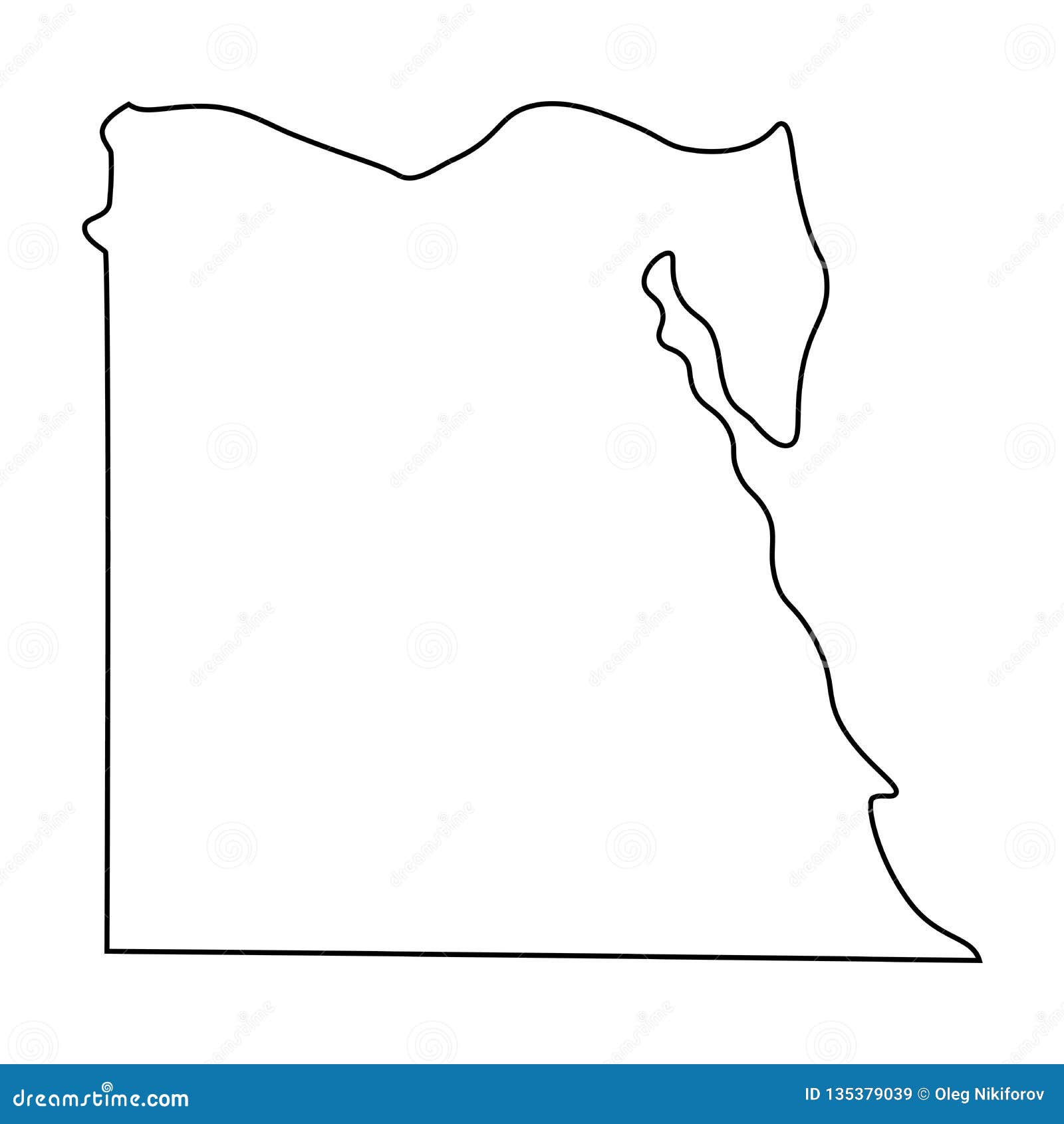 Map of Egypt - outline stock illustration. Illustration of egypt ...