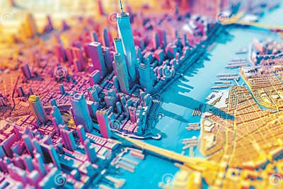 Map of Elevation of a City Urban Area with Roads and Junctions for GIS ...