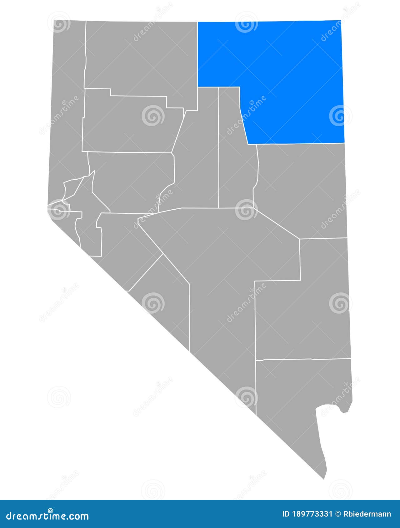 Map of Elko in Nevada stock vector. Illustration of county - 189773331