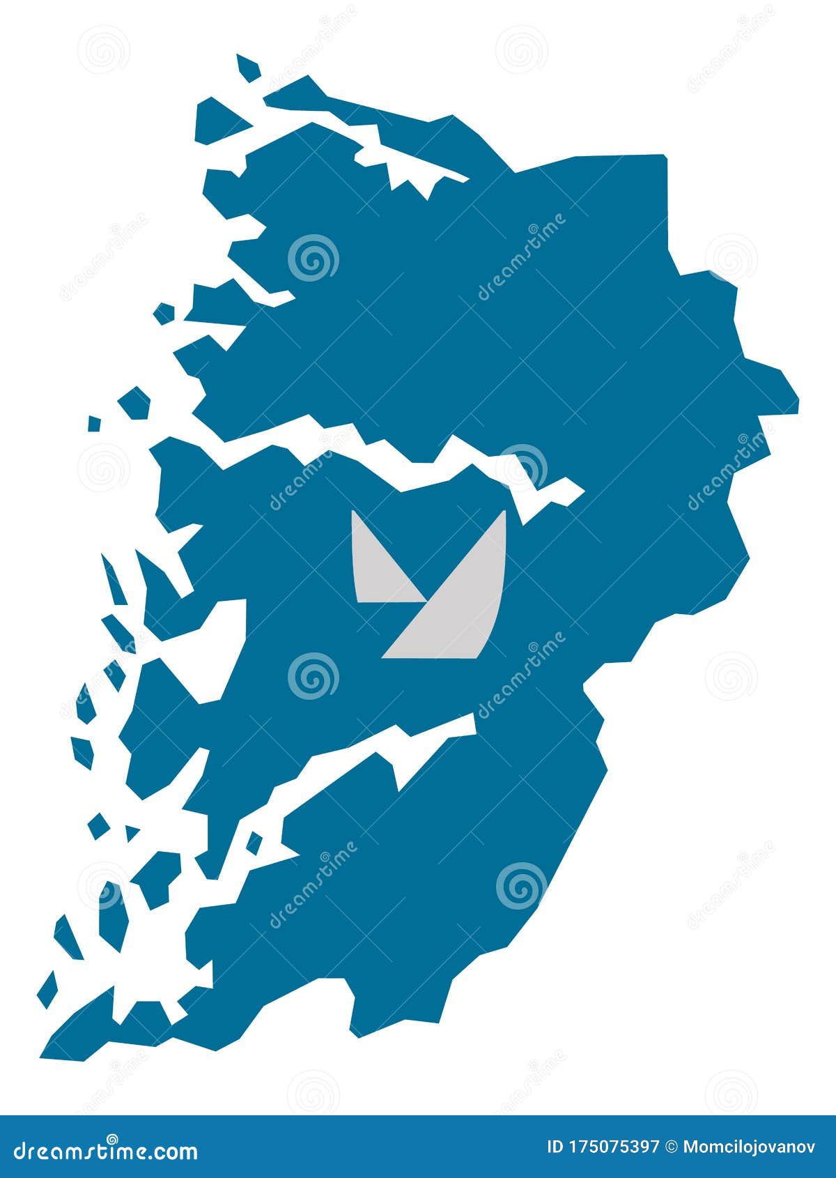Map with Embedded Coat of Arms of Vestland Stock Vector - Illustration ...