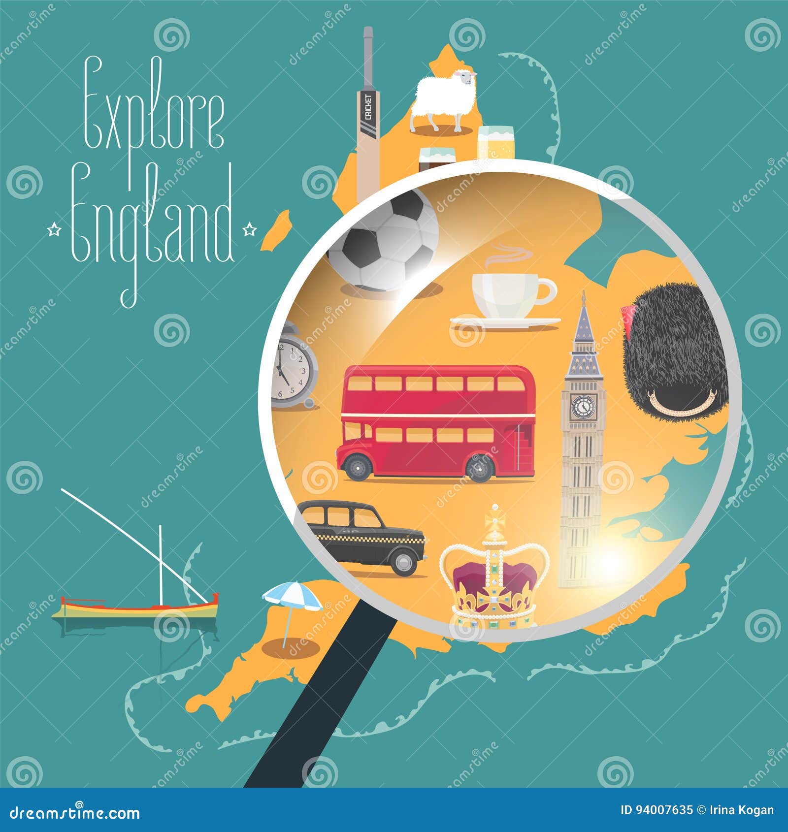 Map of England Vector Illustration, Design Element Stock Vector ...