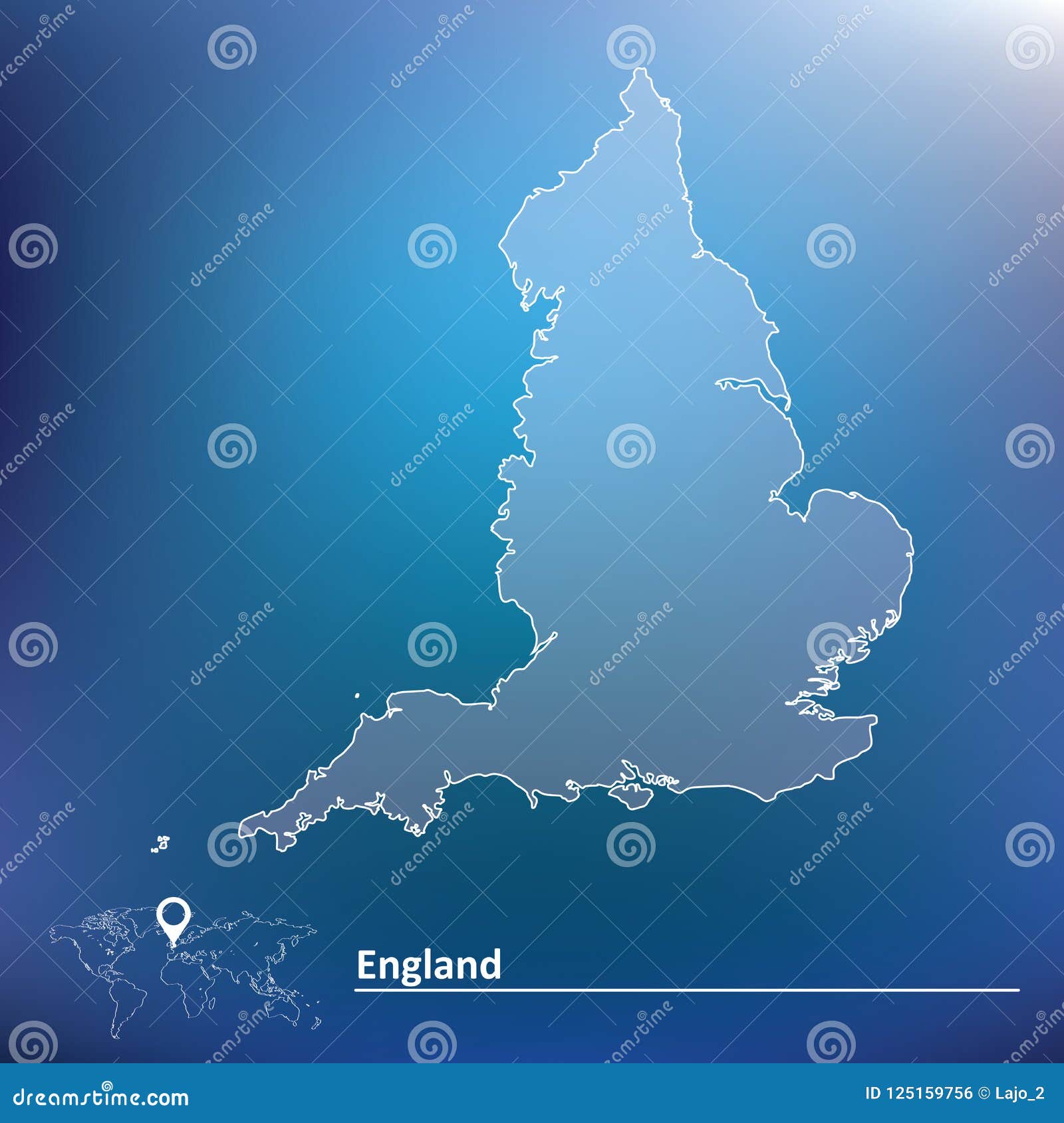 Map of England stock vector. Illustration of british - 125159756