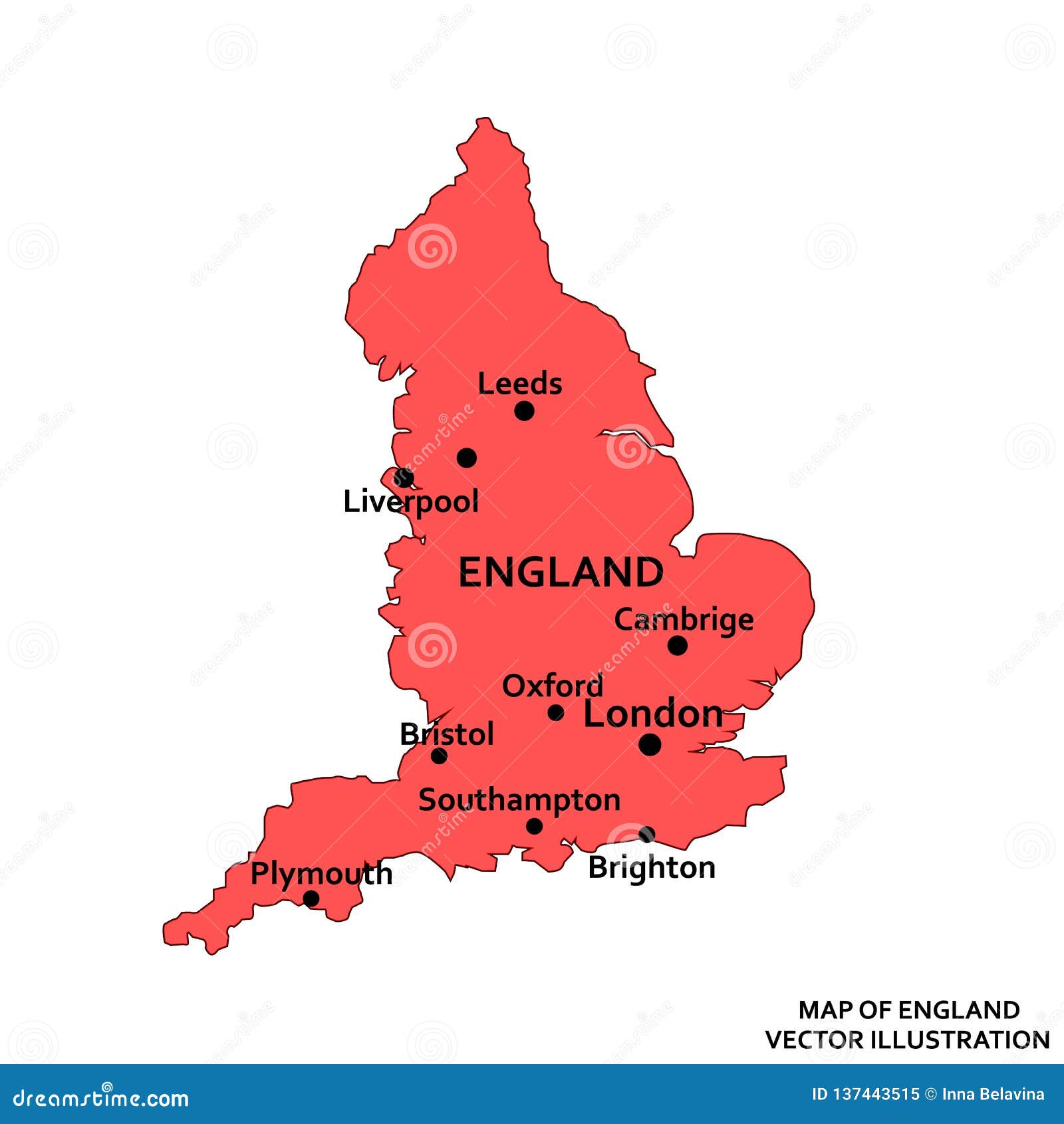 Map of England. Vector. stock vector. Illustration of border - 137443515