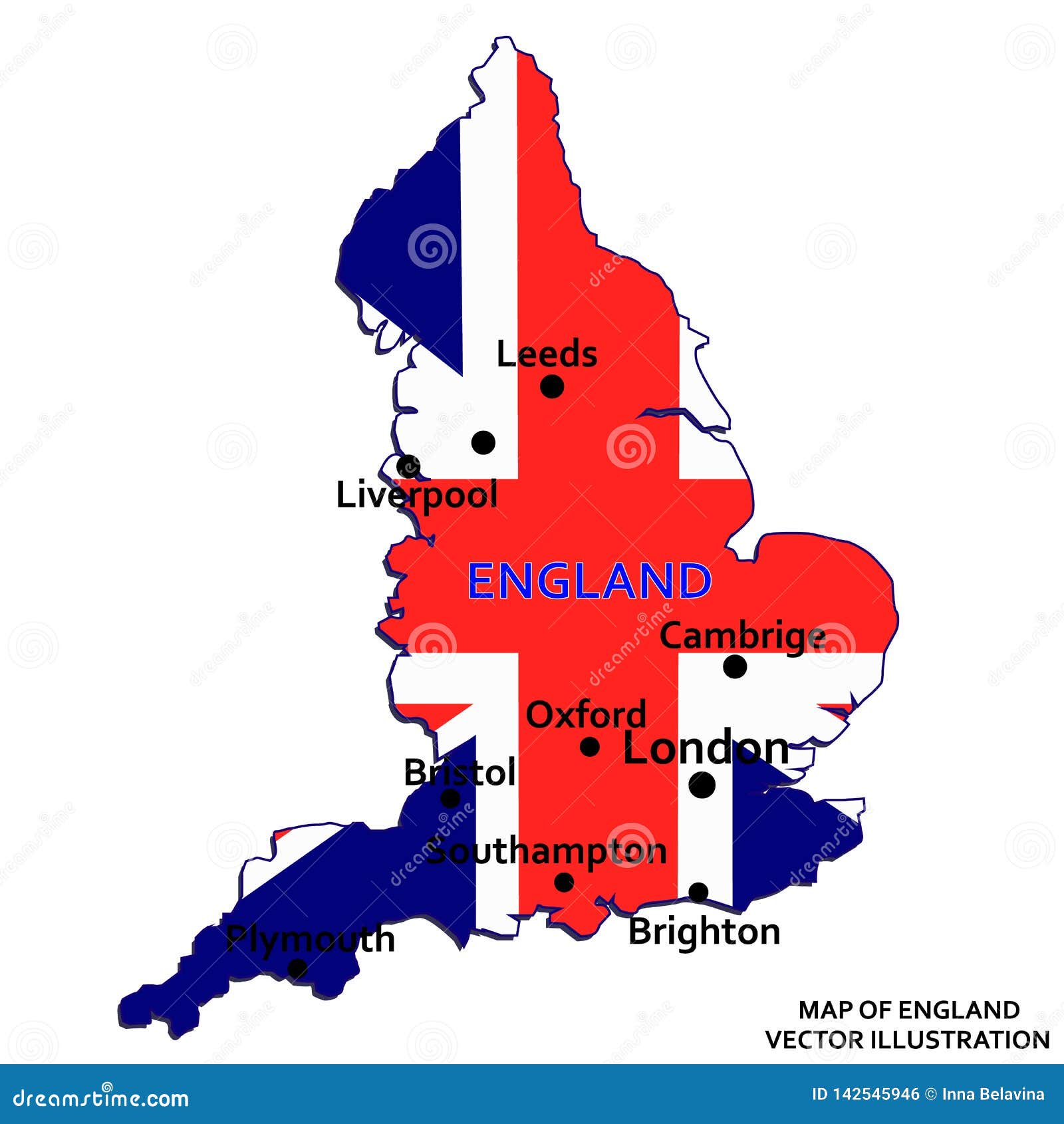 Map of England. Vector. stock vector. Illustration of britain - 142545946