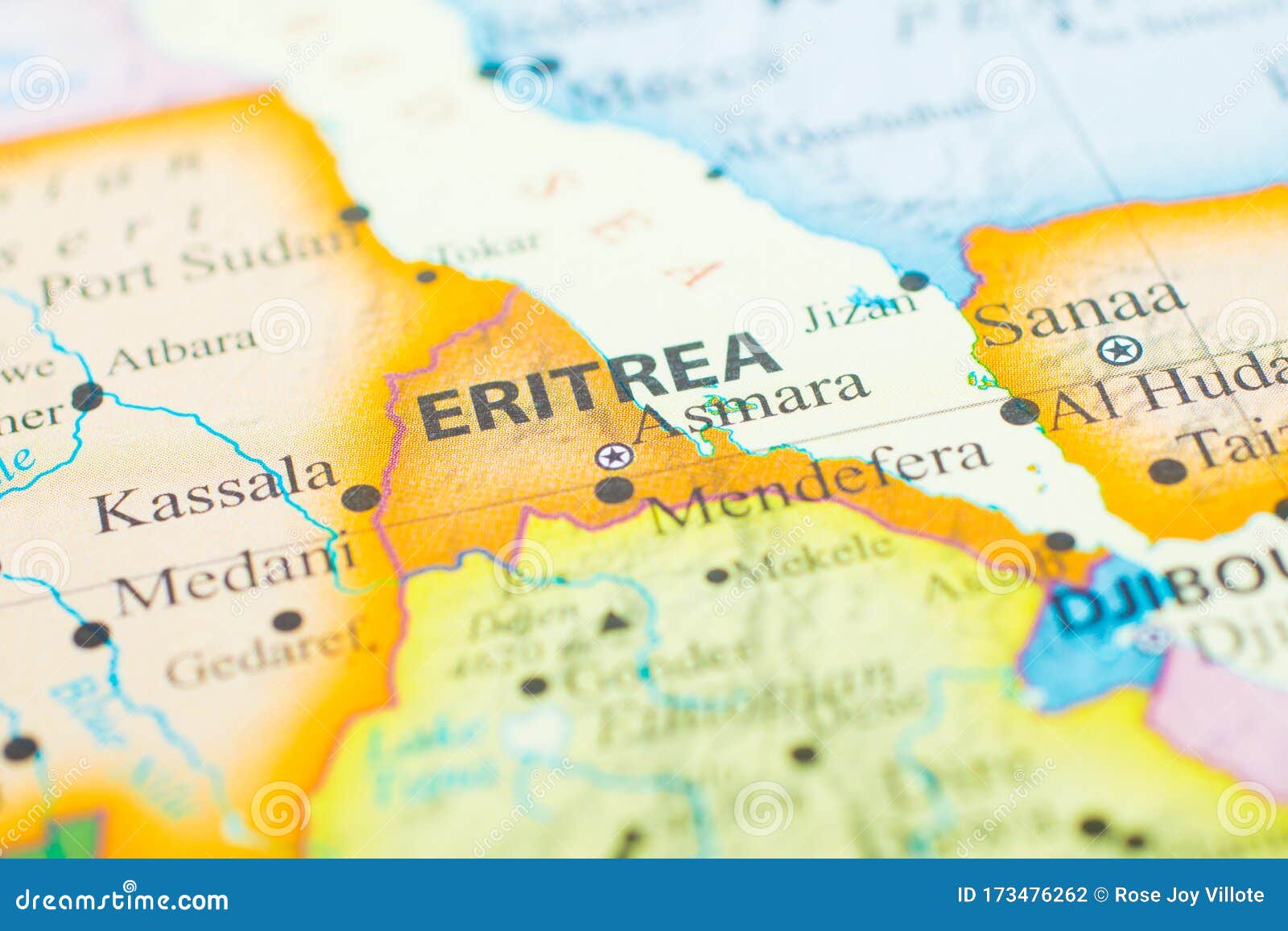 Map of Eritrea stock photo. Image of country, asmara - 173476262