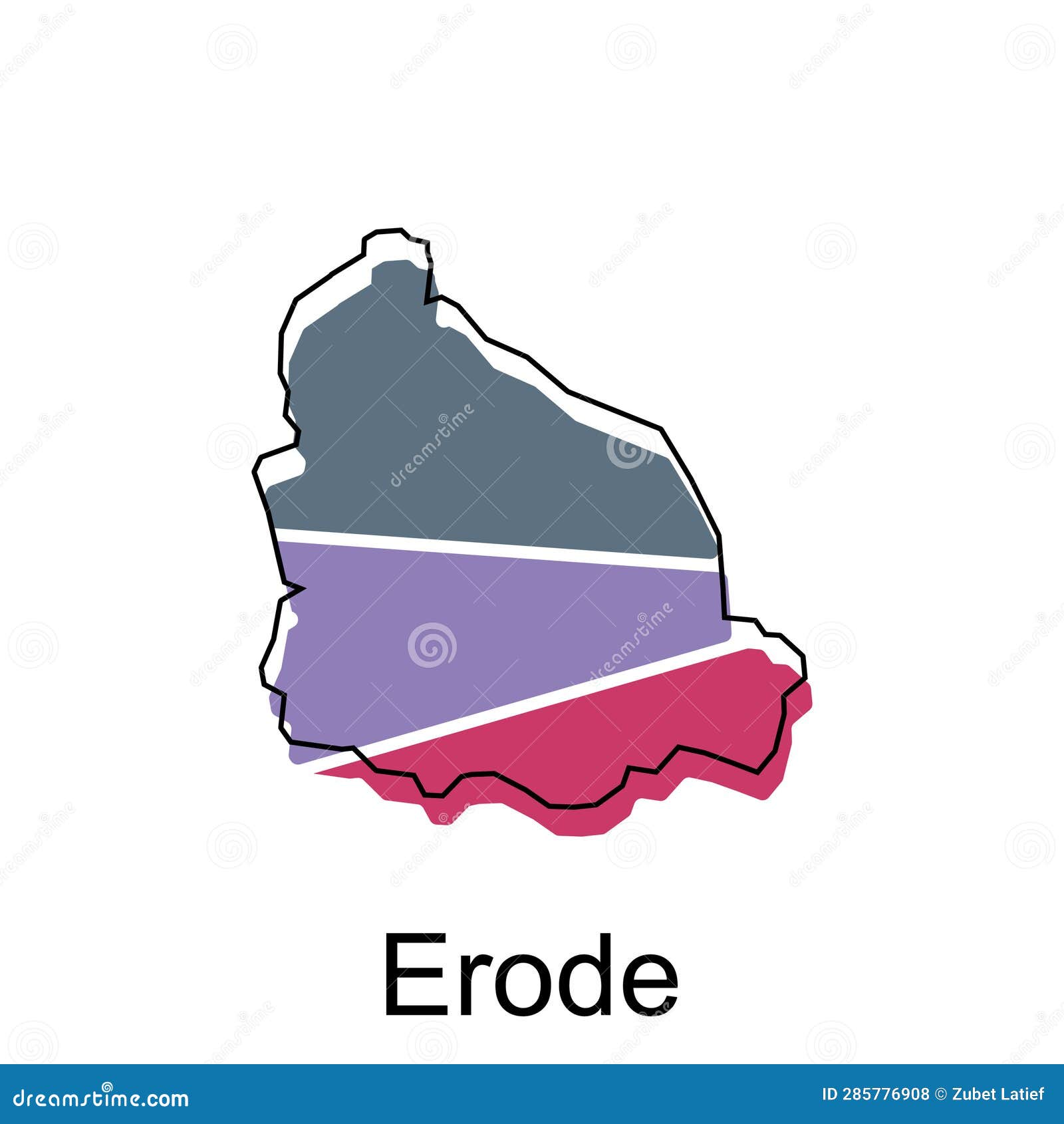 Map of Erode Design Template with Outline Graphic Sketch Style Isolated ...