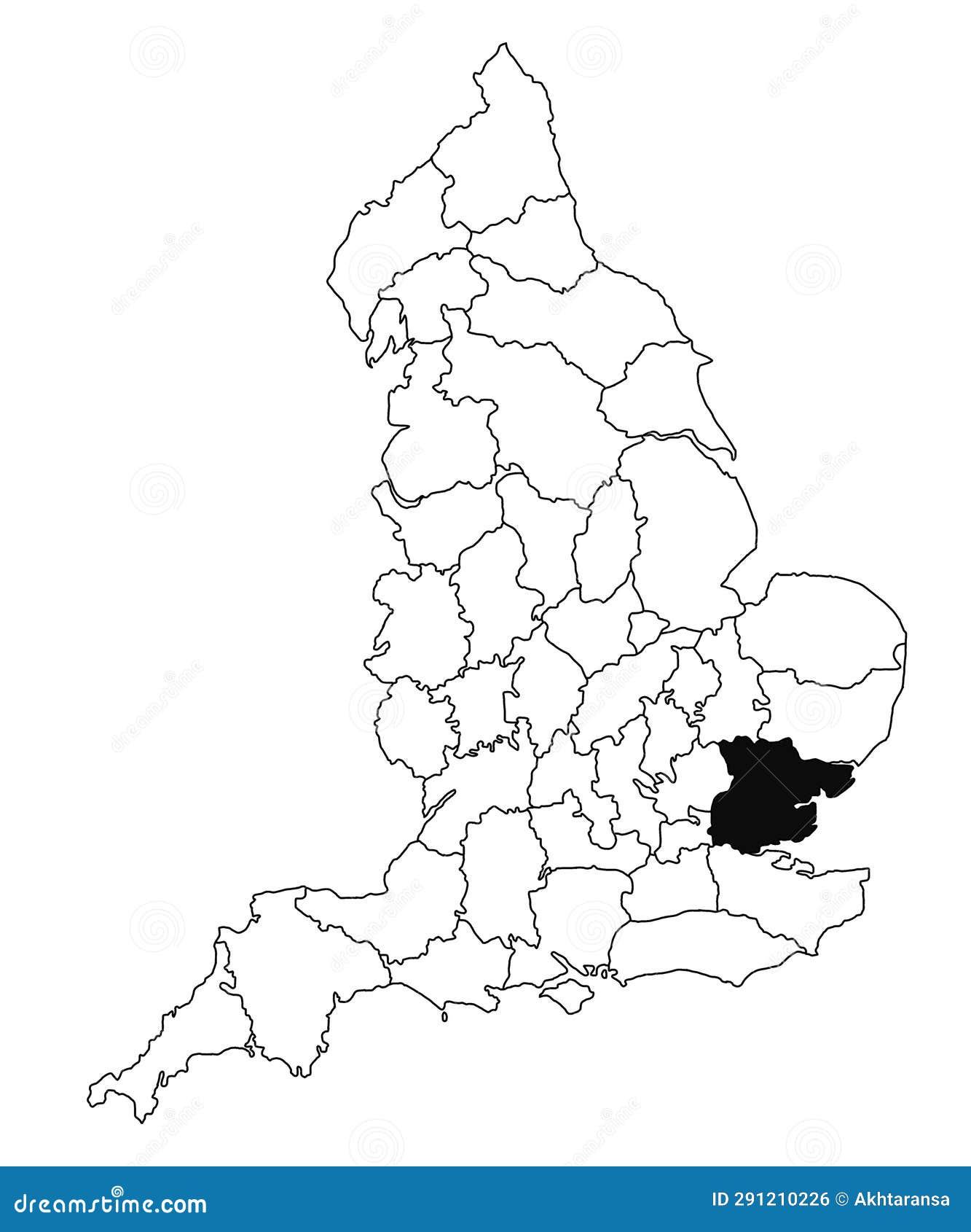 Map Of Essex County In England On White Background Single County Map
