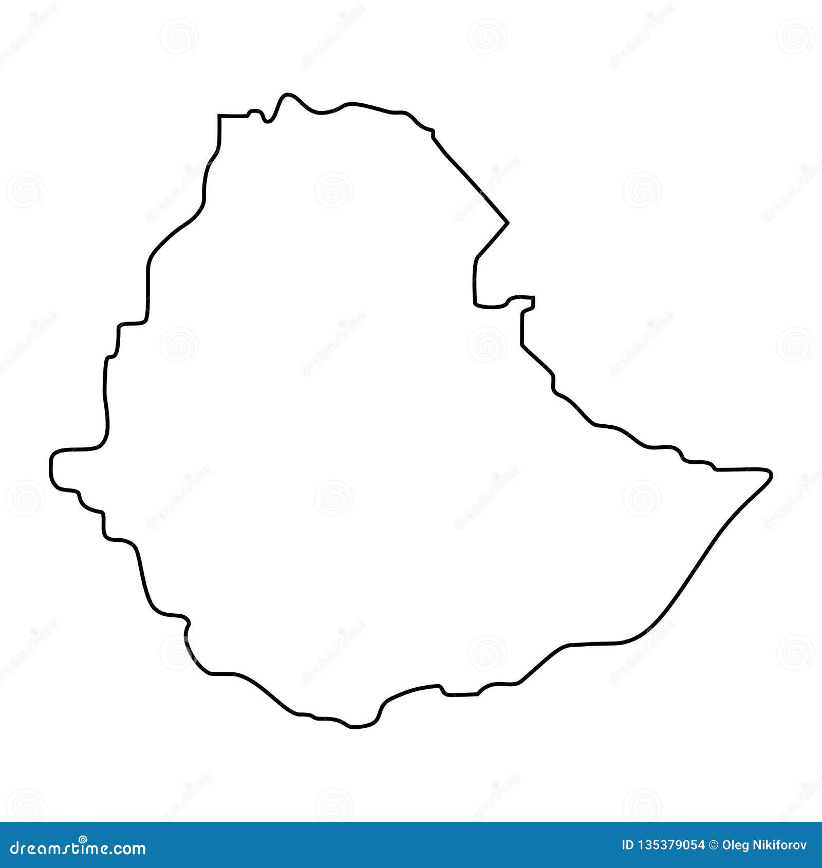 Ethiopia Outline Map Country Shape Vector Illustration | CartoonDealer ...