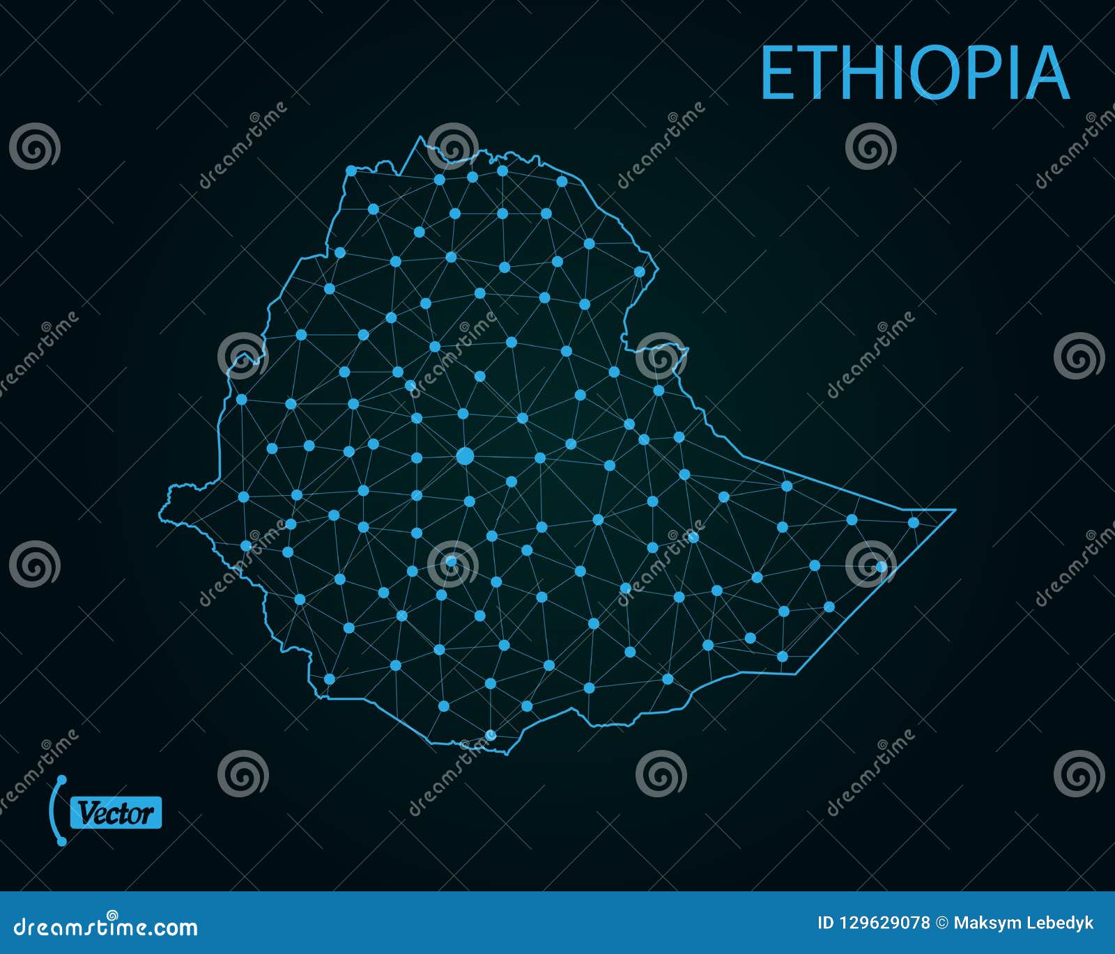 Map of Ethiopia. Vector Illustration. World Map Stock Illustration ...