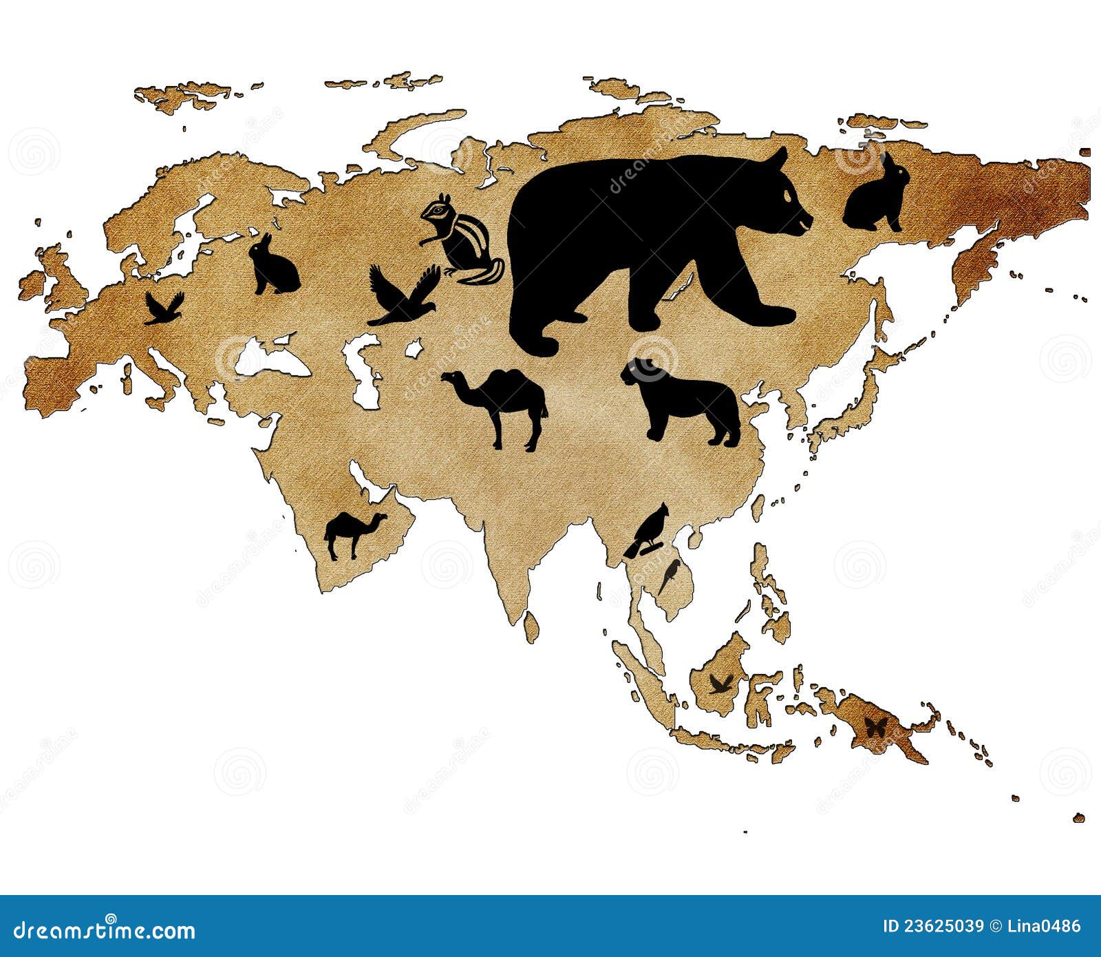 Map of Eurasia stock illustration. Illustration of land - 23625039