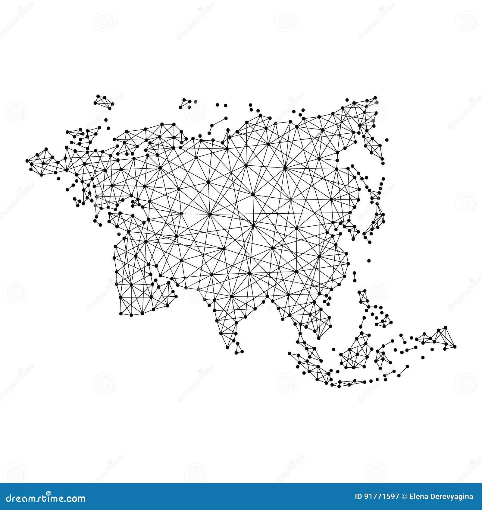 Eurasia Black Map Vector Illustration | CartoonDealer.com #112360824