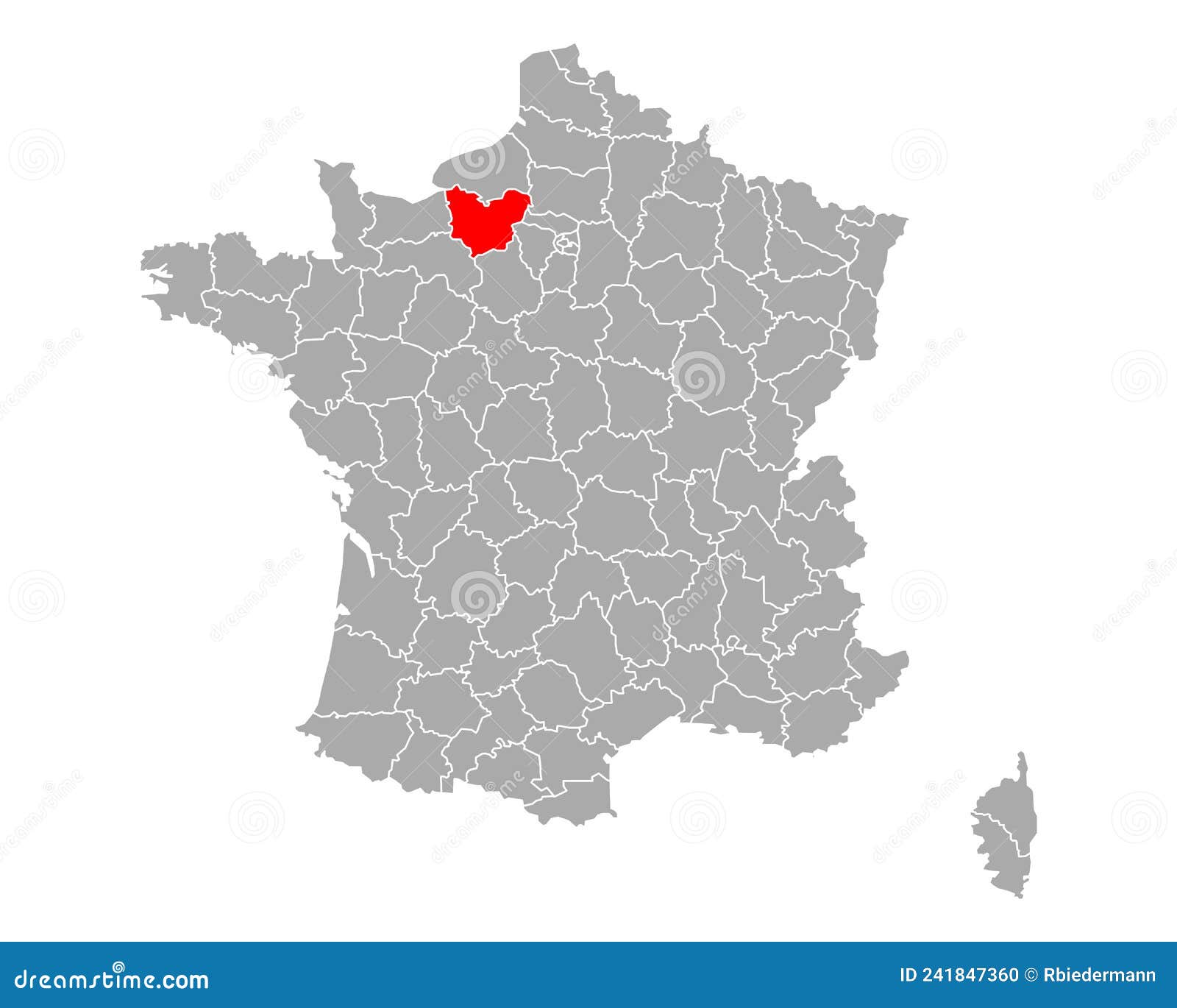 Map of Eure in France stock vector. Illustration of departement - 241847360