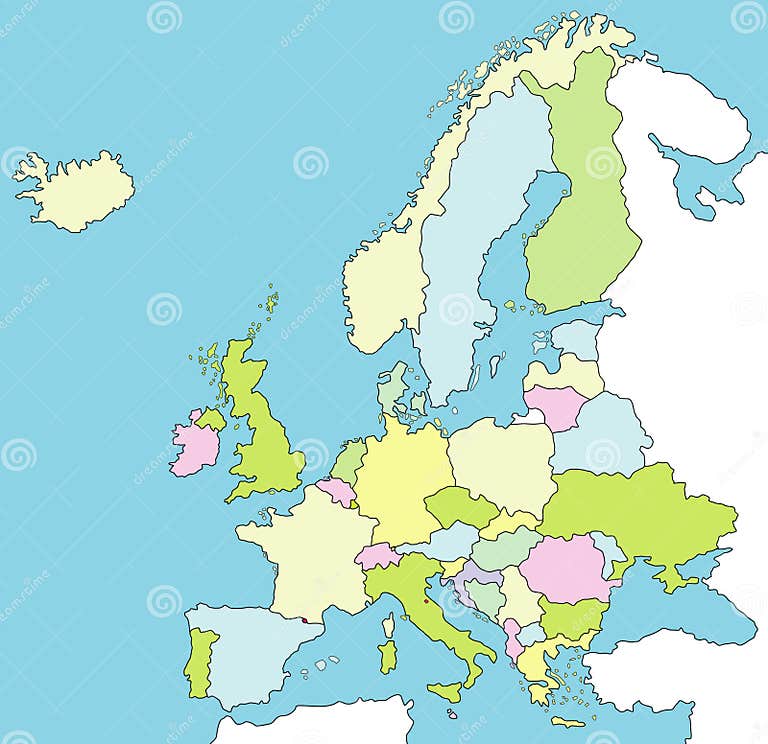 Map of Europe stock vector. Illustration of outline, outlined - 2154167
