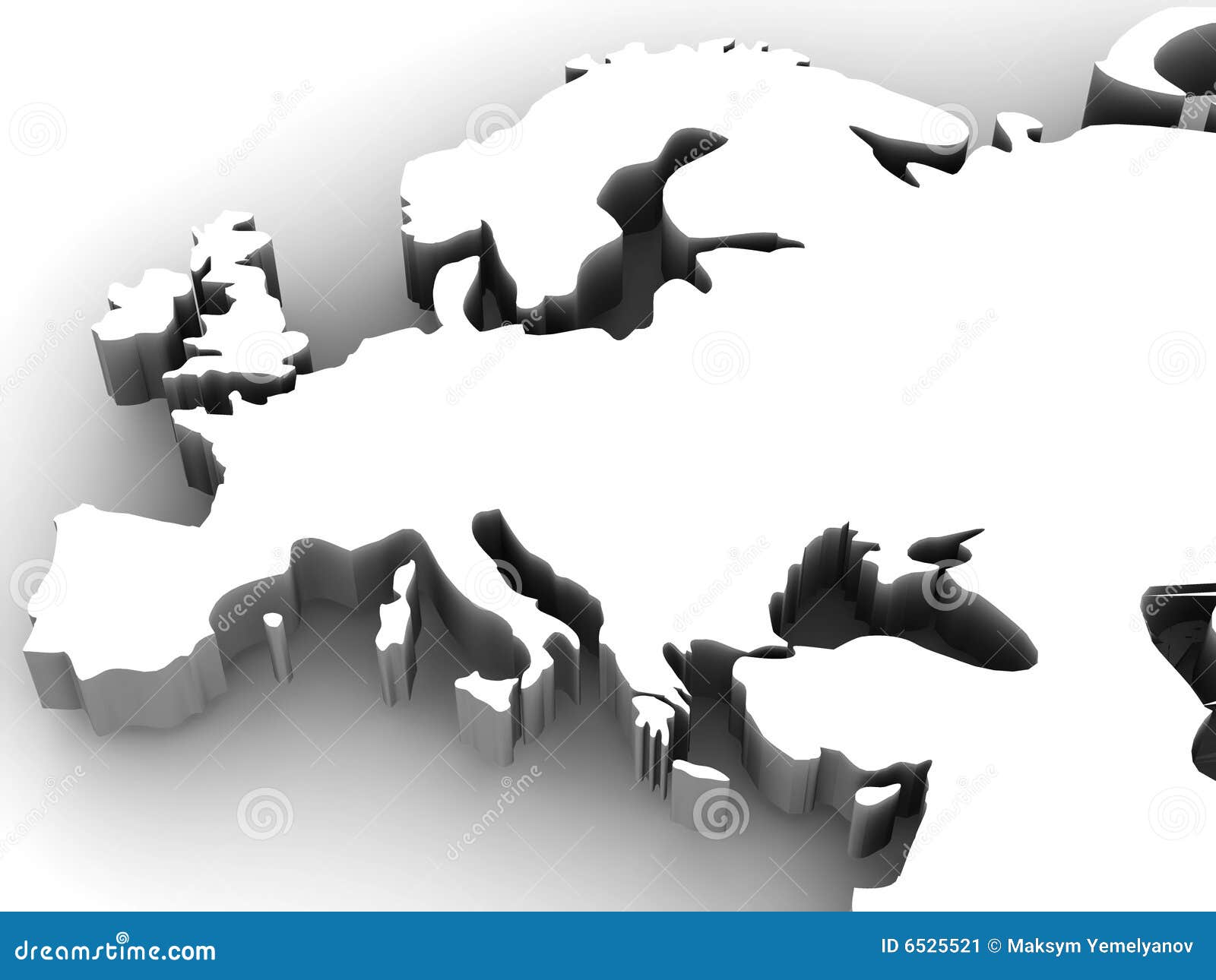 Map of Europe. 3d stock illustration. Illustration of balticum - 6525521