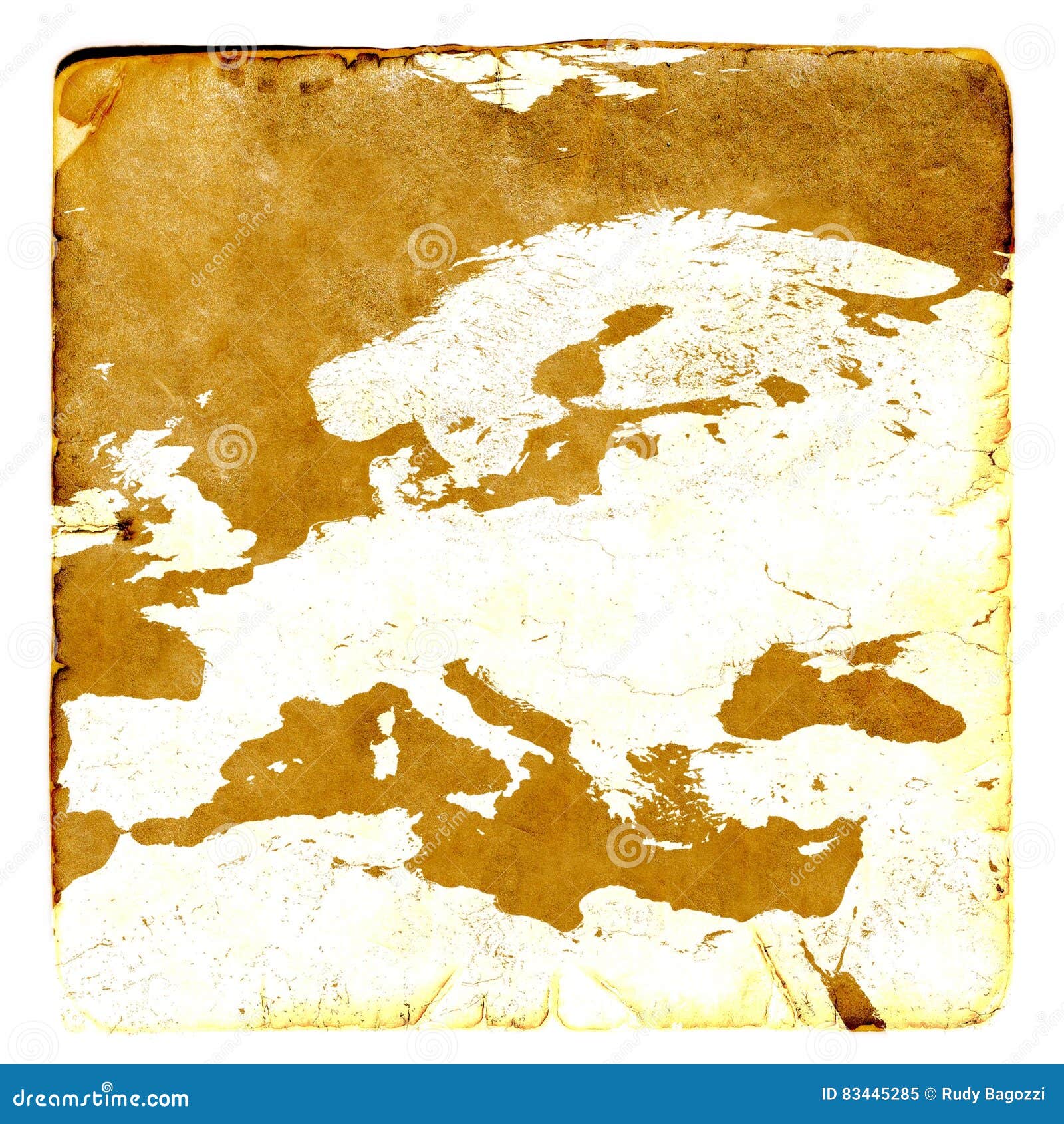 Map of Europe Blank in Old Style. Brown Graphics in a Retro Mode on ...