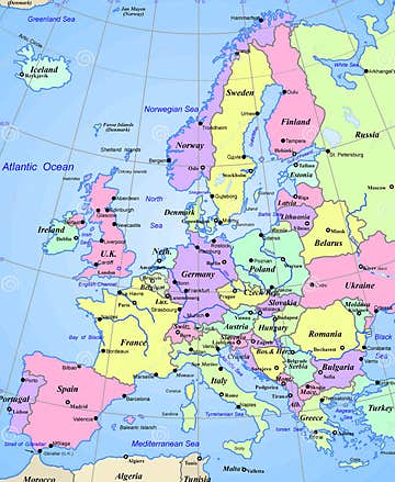 Map of europe continent stock illustration. Illustration of europa ...