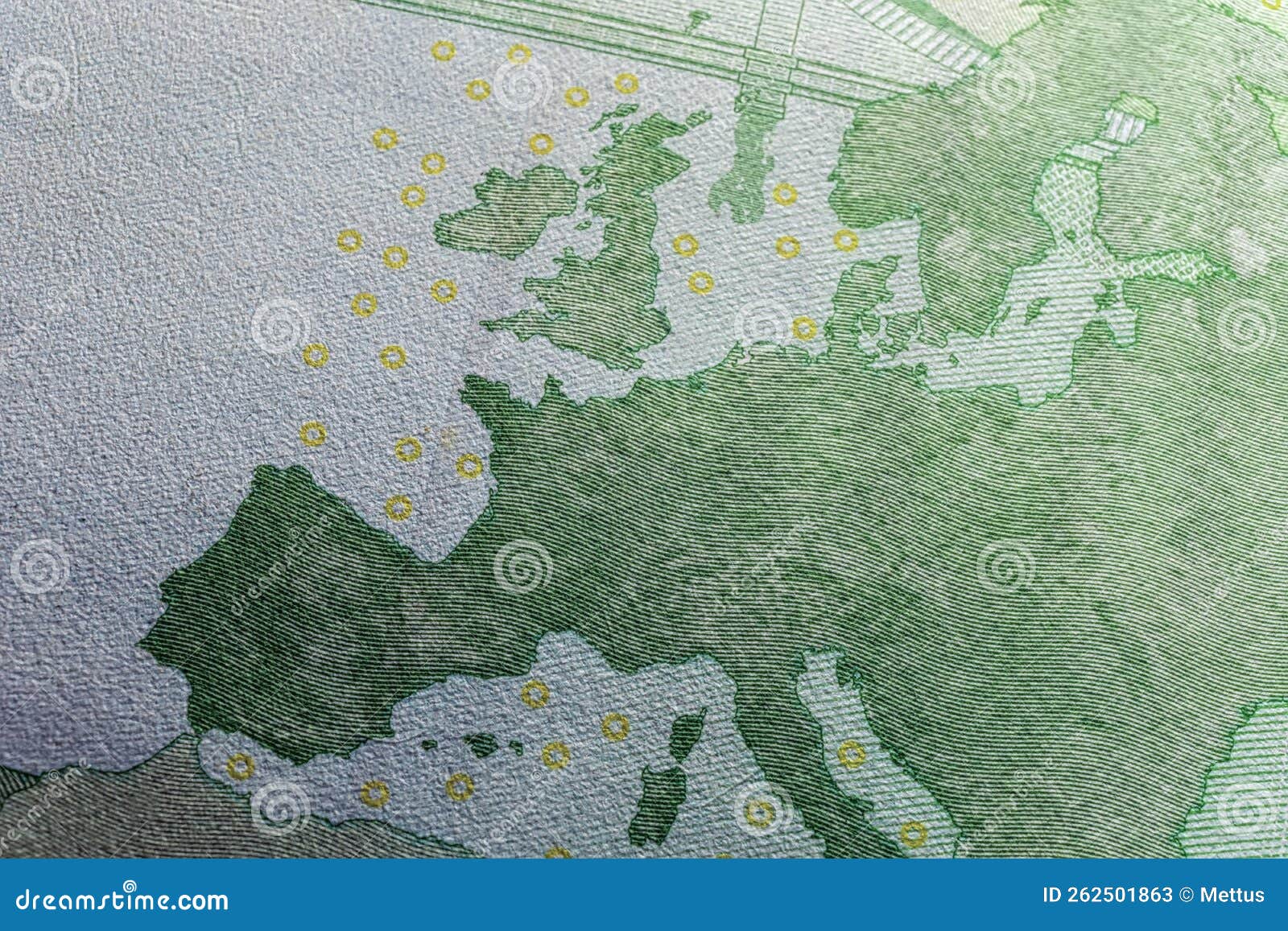 Map of the Europe on 100 Euro Banknote Macro Stock Image - Image of ...
