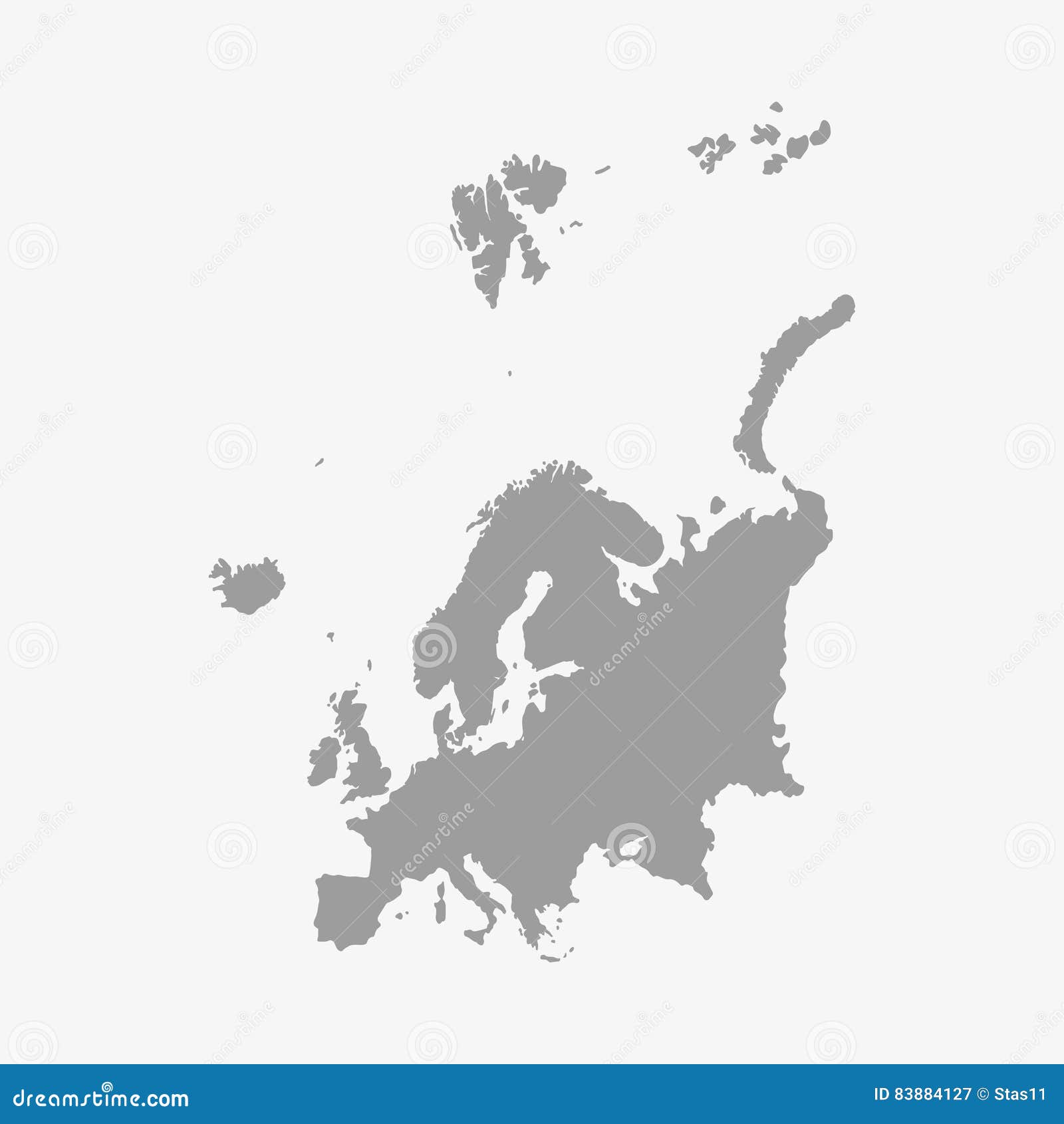 Europe Map With Gray Tone On White Background,illustration,textured ...