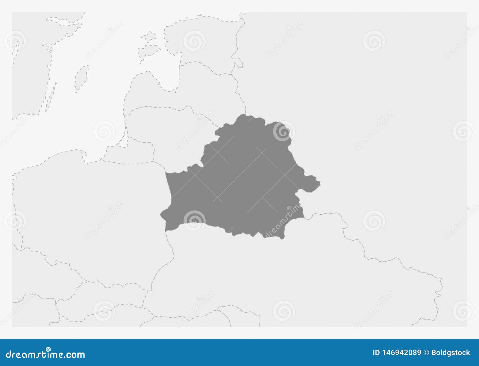 Map of Europe with Highlighted Belarus Map Stock Vector - Illustration ...