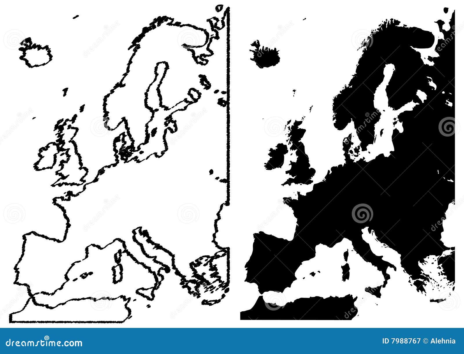 Europe Map Illustration On Stamp | CartoonDealer.com #5169621