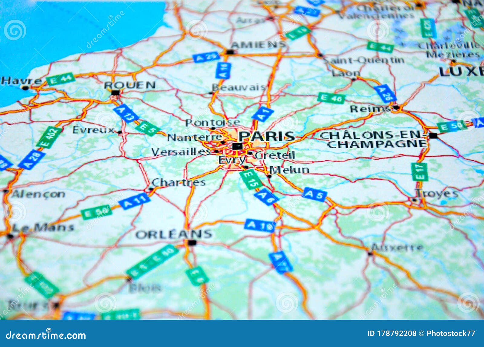 The map of Europe - Paris stock photo. Image of geographic - 178792208