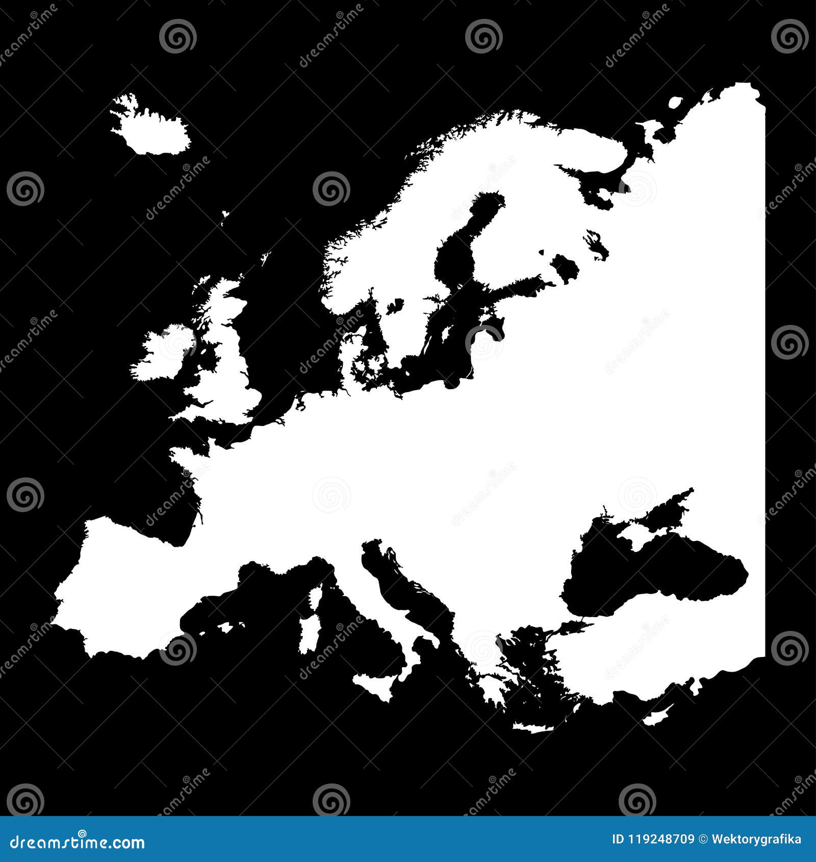 Europe Map Silhouette In Modern Minimal Style. Stock Photography ...