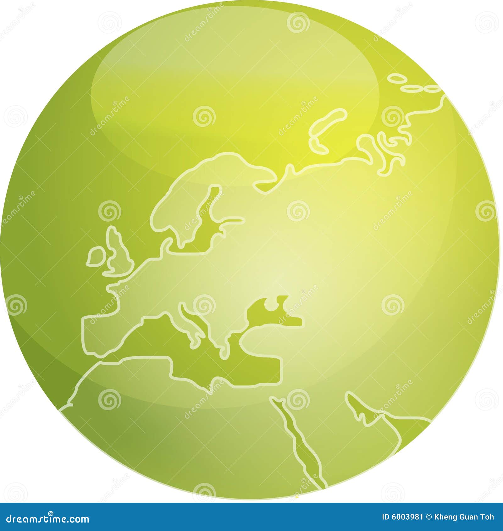 Map of Europe sphere stock vector. Illustration of shiny - 6003981