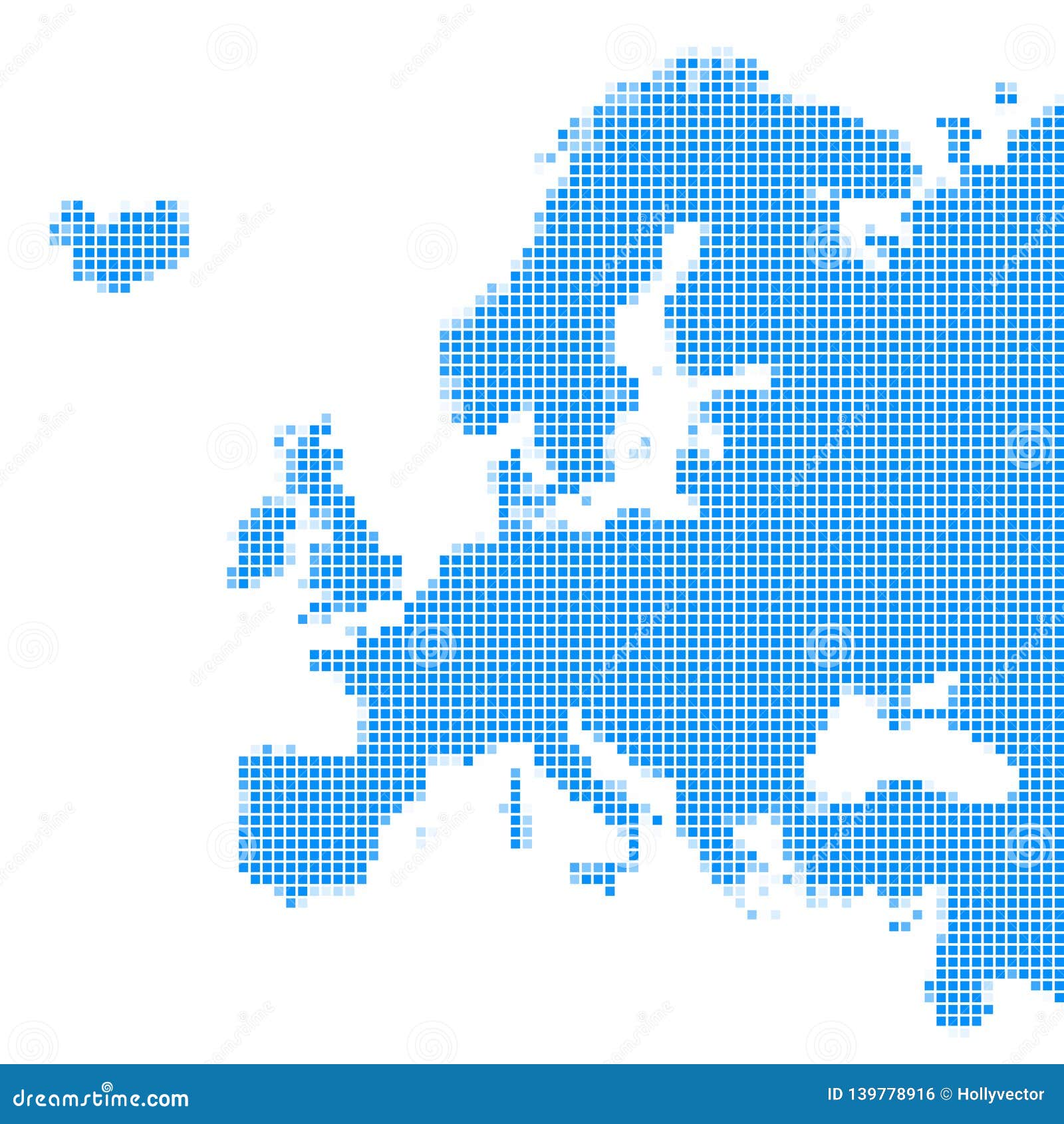 Map of Europe, Squares with Spacing, Vector Illustration Stock Vector ...